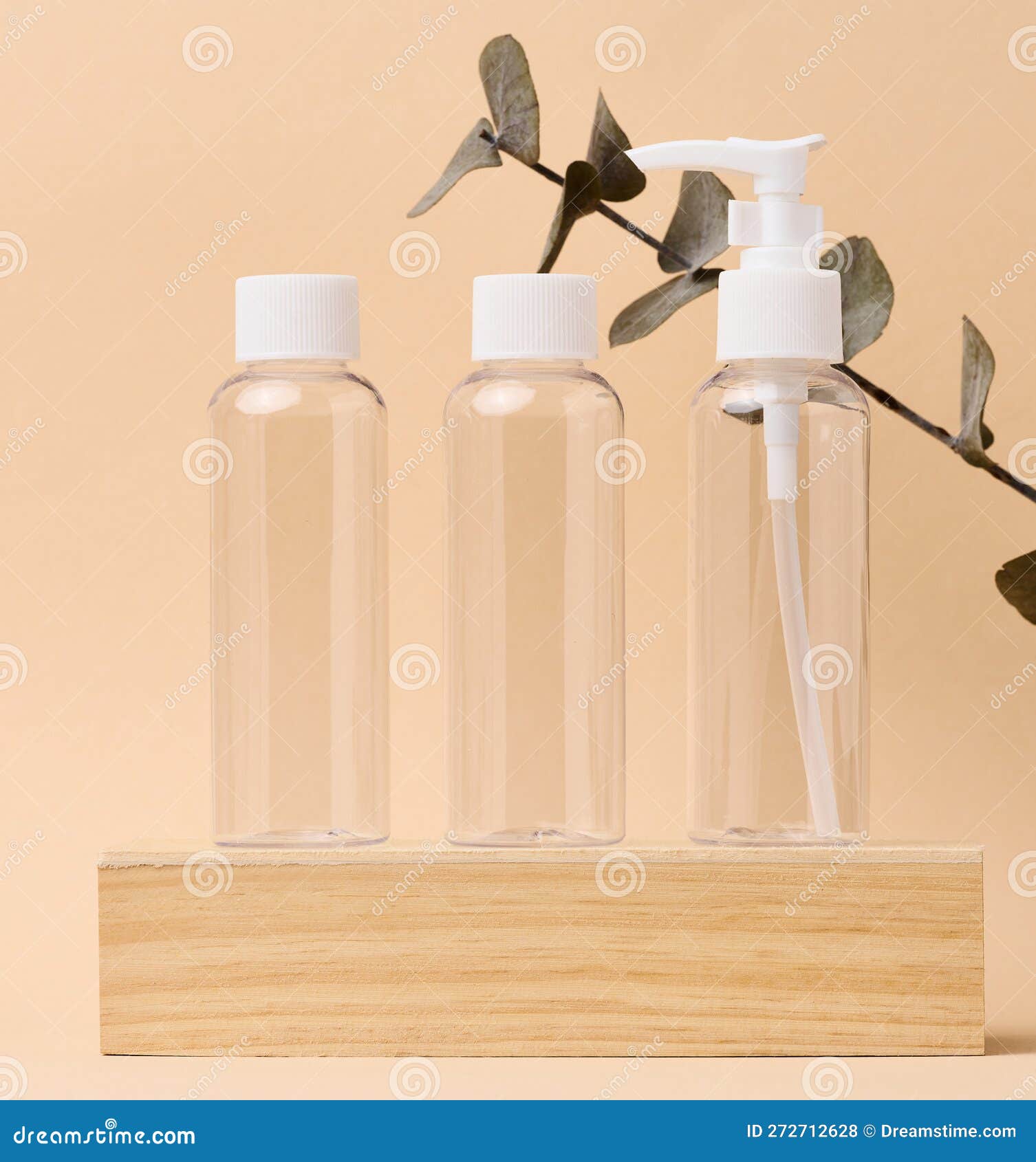 Transparent Plastic Container for Cosmetics on the Table, Bottles for ...