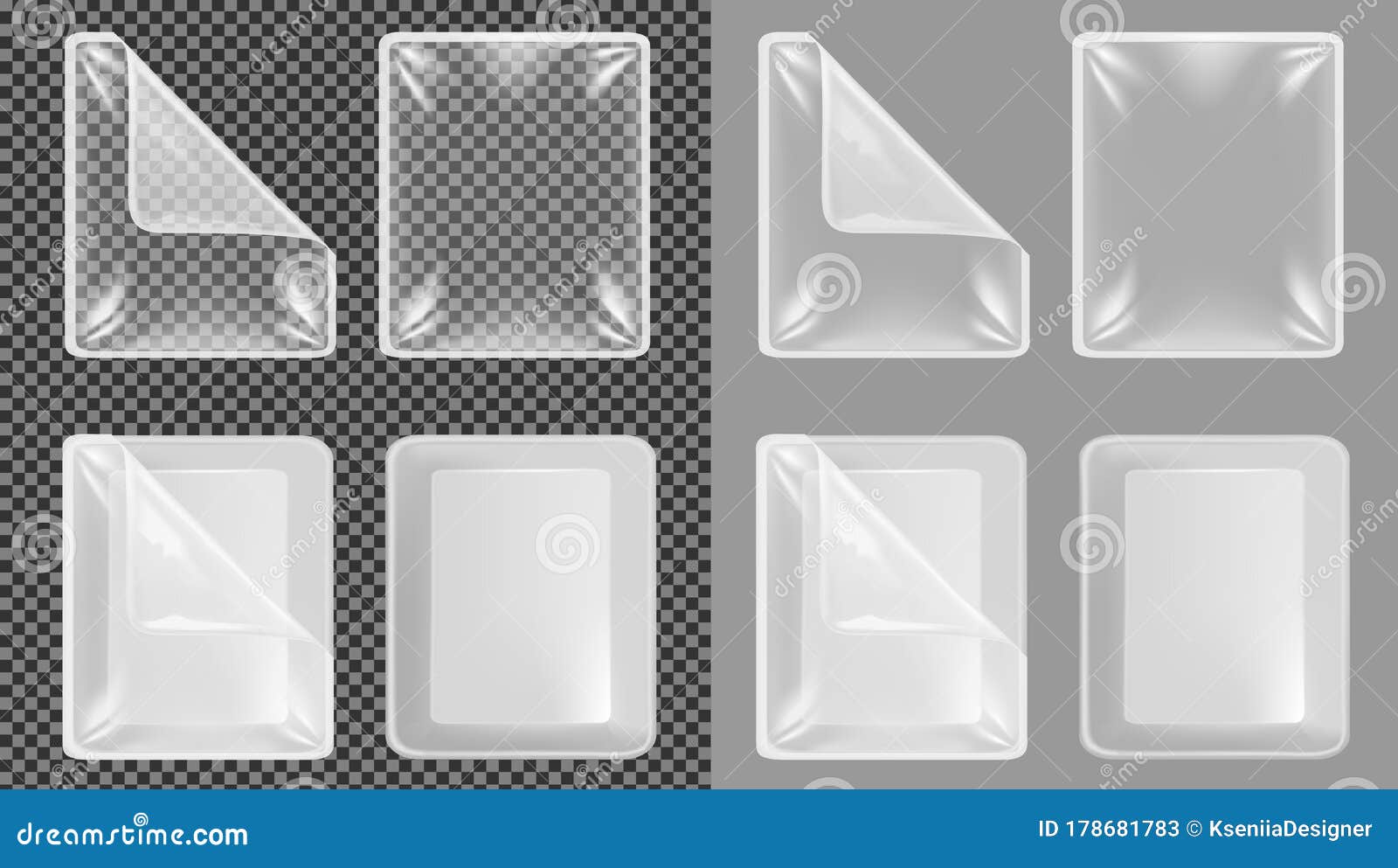 Transparent Plastic Container for Food. Packaging for Meal Stock Vector ...