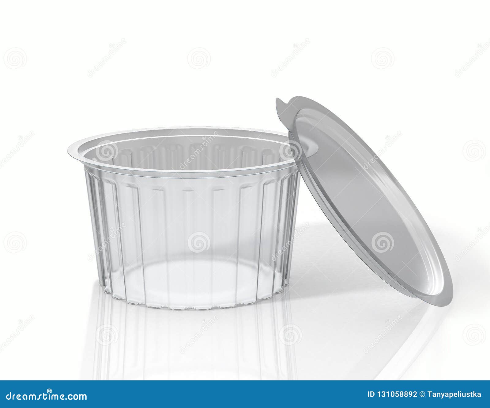 Transparent Plastic Container with Open Lid. Stock Illustration ...
