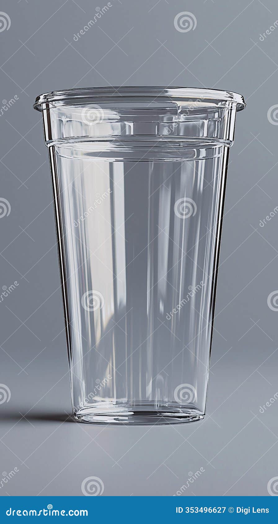 Transparent Plastic Cup with Lid Disposable Beverage Container Mockup ...