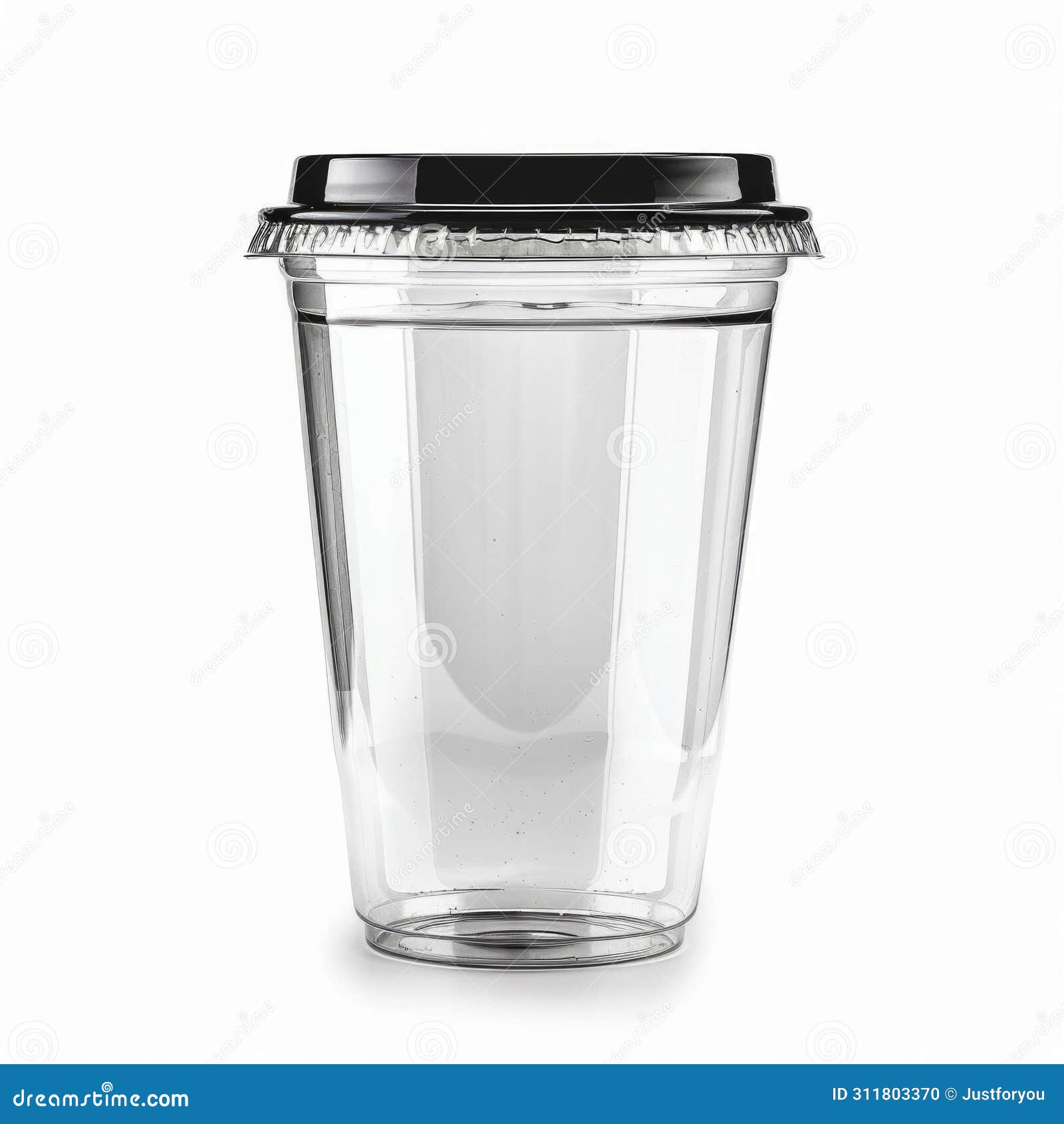 Transparent Plastic Cup with Lid Isolated on White. Generative Ai Stock ...