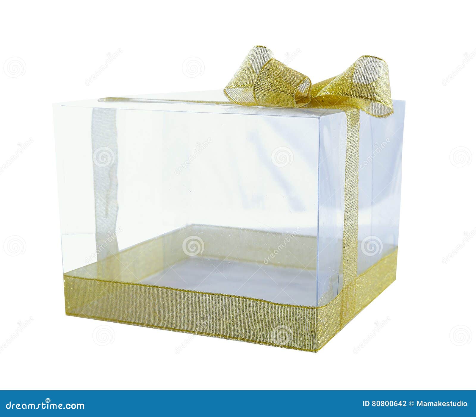 Transparent Plastic Gift Box Isolated on White Stock Photo - Image of ...