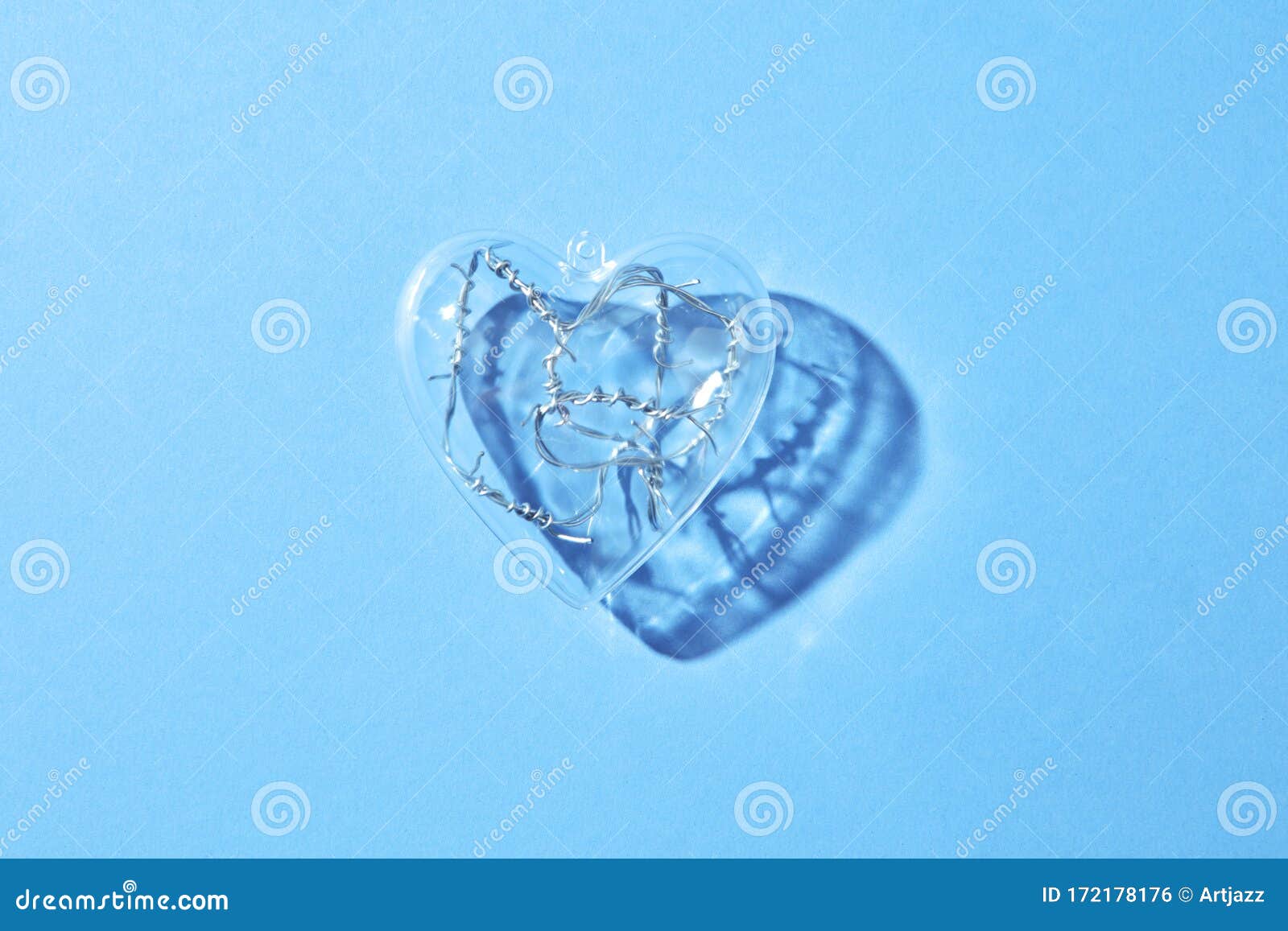 Transparent Plastic Heart with Twisted Wire Inside. Stock Photo - Image ...