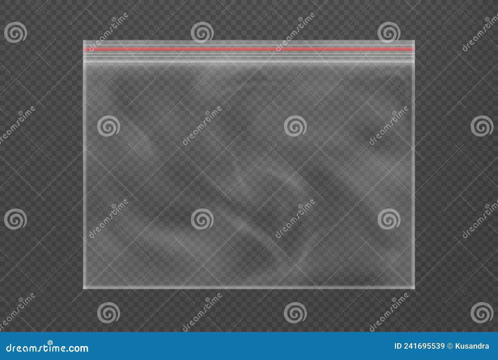 Transparent Plastic Nylon Zip Bag Package Mockup Stock Vector ...