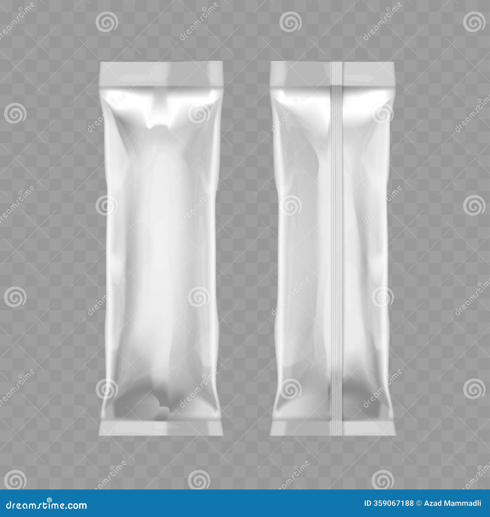 Transparent Plastic Packaging Mockup with Zip Lock Vector Stock ...