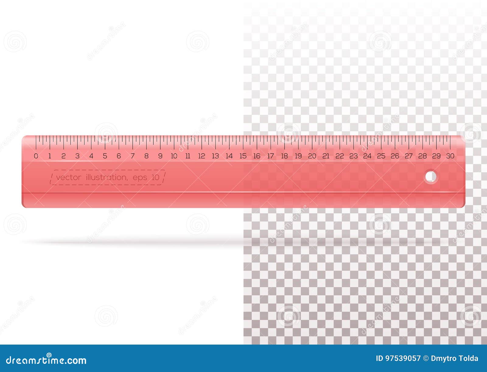 Transparent Plastic Red Ruler for School or Office Stock Vector ...