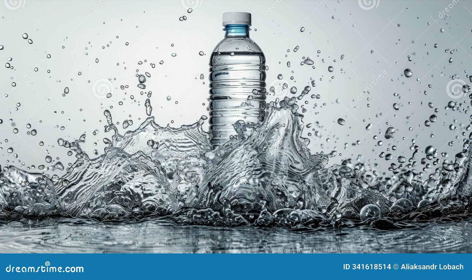 Transparent Plastic Water Bottle for Water Splash Advertising on a ...