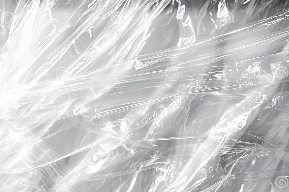 Transparent Plastic Wrap Texture Creating Abstract Pattern Stock Photo ...