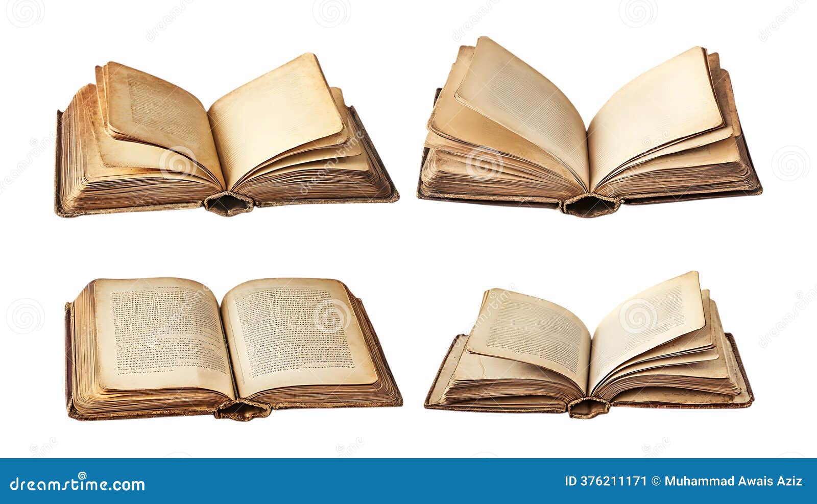 Antique Open Ledger Book On Wooden Desk With Bookshelf Background ...