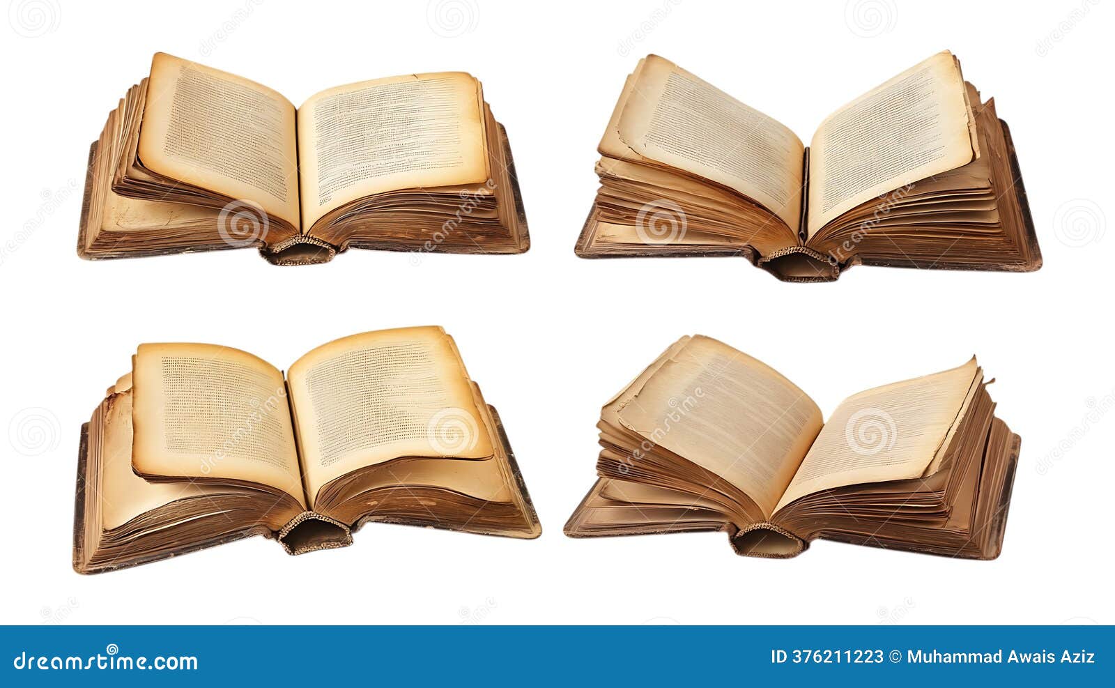 Antique Open Ledger Book On Wooden Desk With Bookshelf Background ...