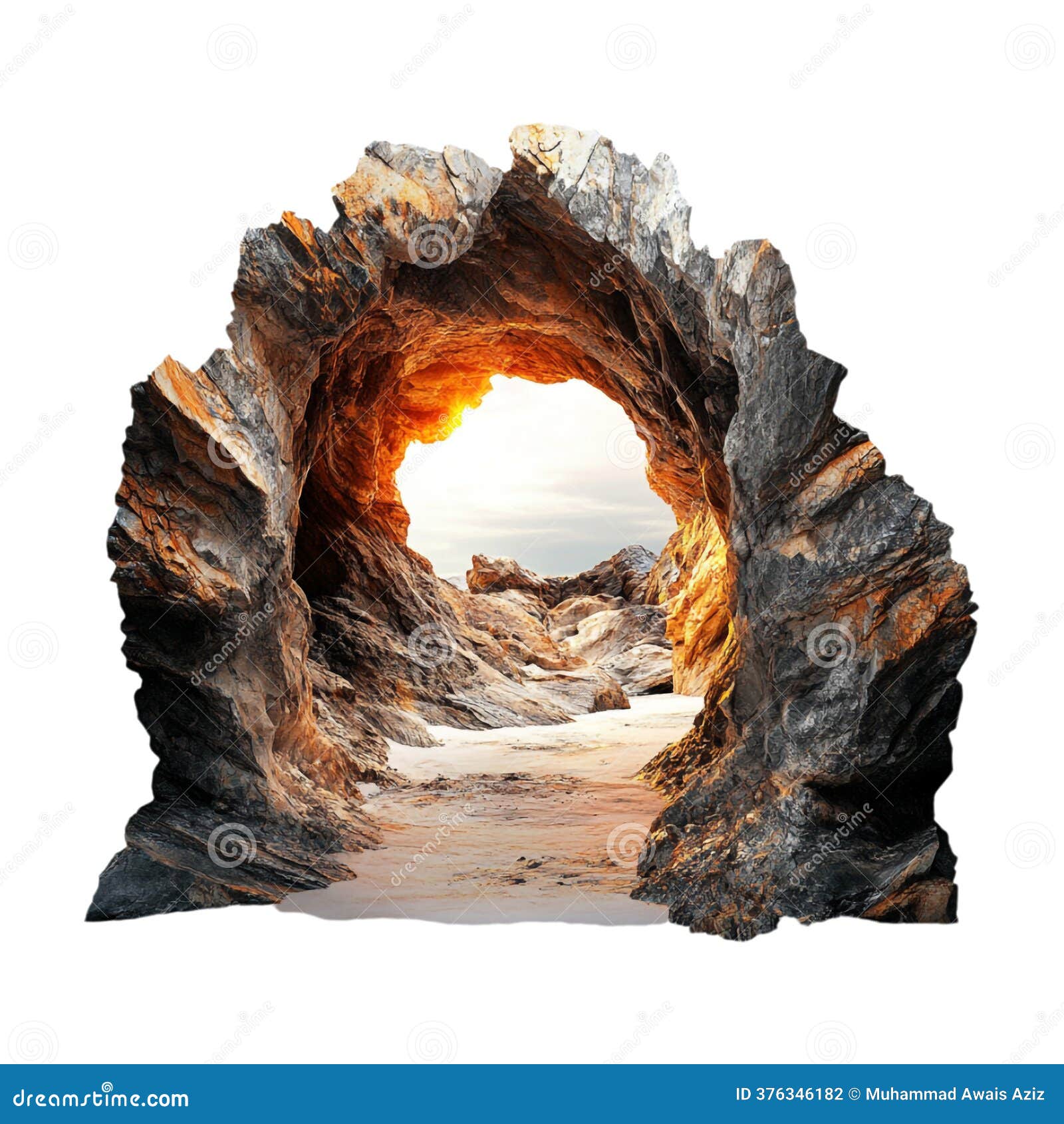 Cave. Hole Tunnel Underground Entrance Stone Mountain Nature. Vector Cartoon Illustration Set ...