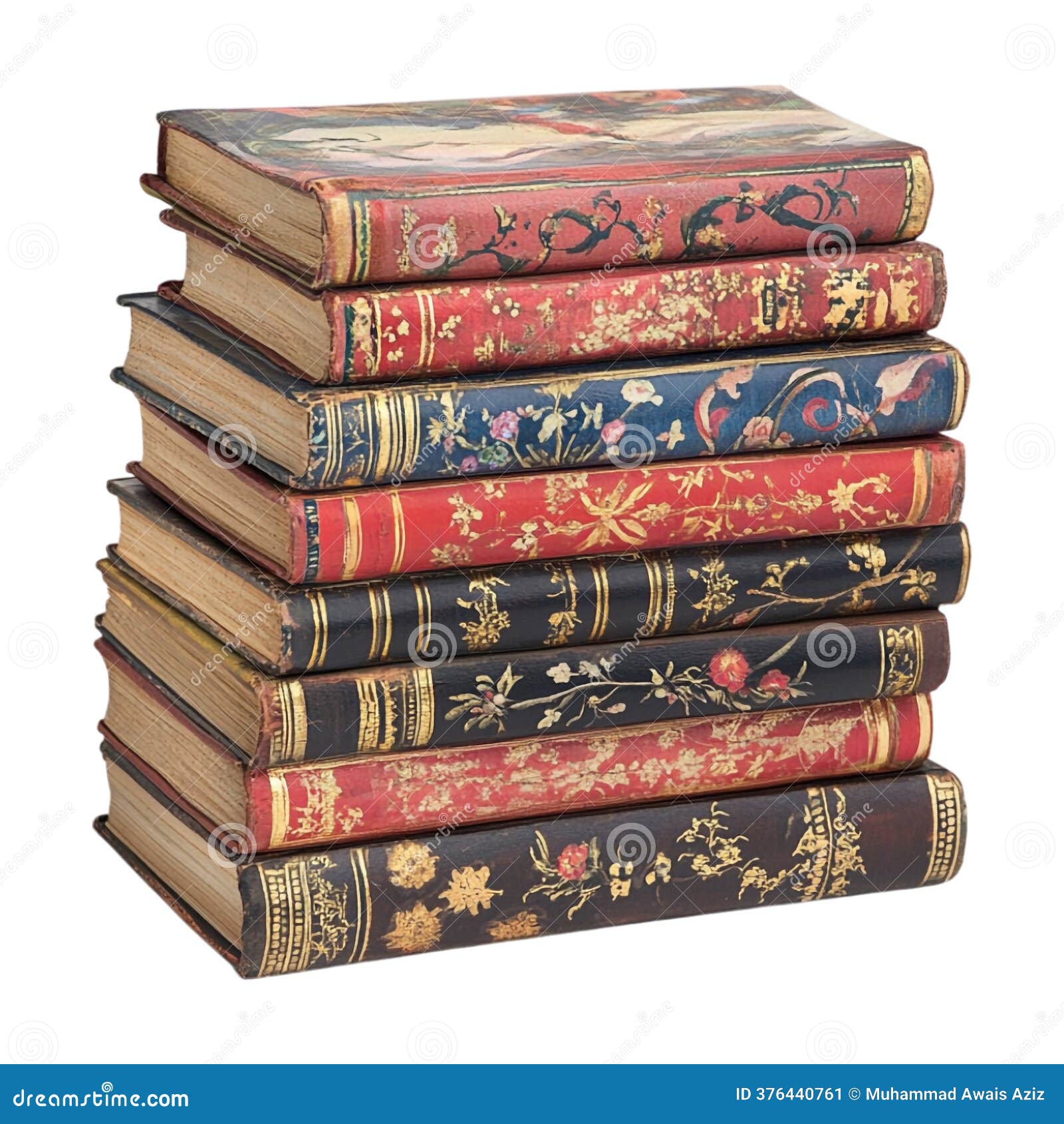 Stack Of Old Vintage Retro Books Piled One Next To Another Extreme ...