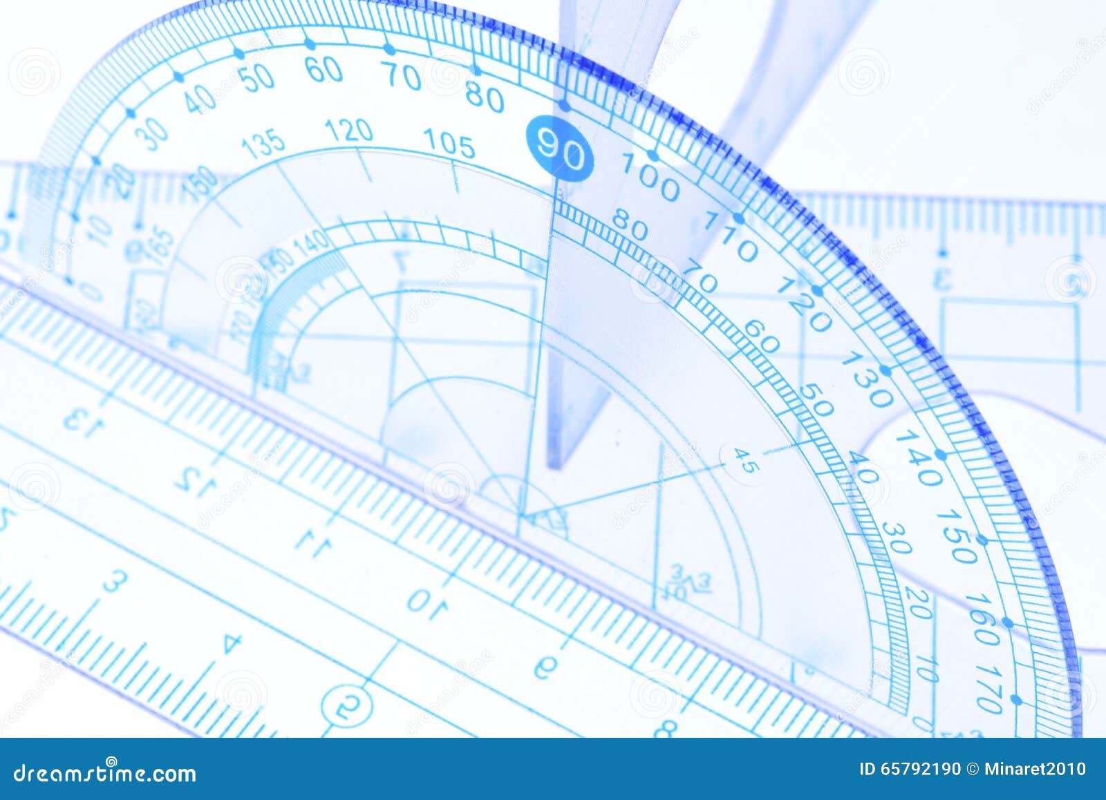 Transparent Protractor, Ruler And Square Stock Photography ...