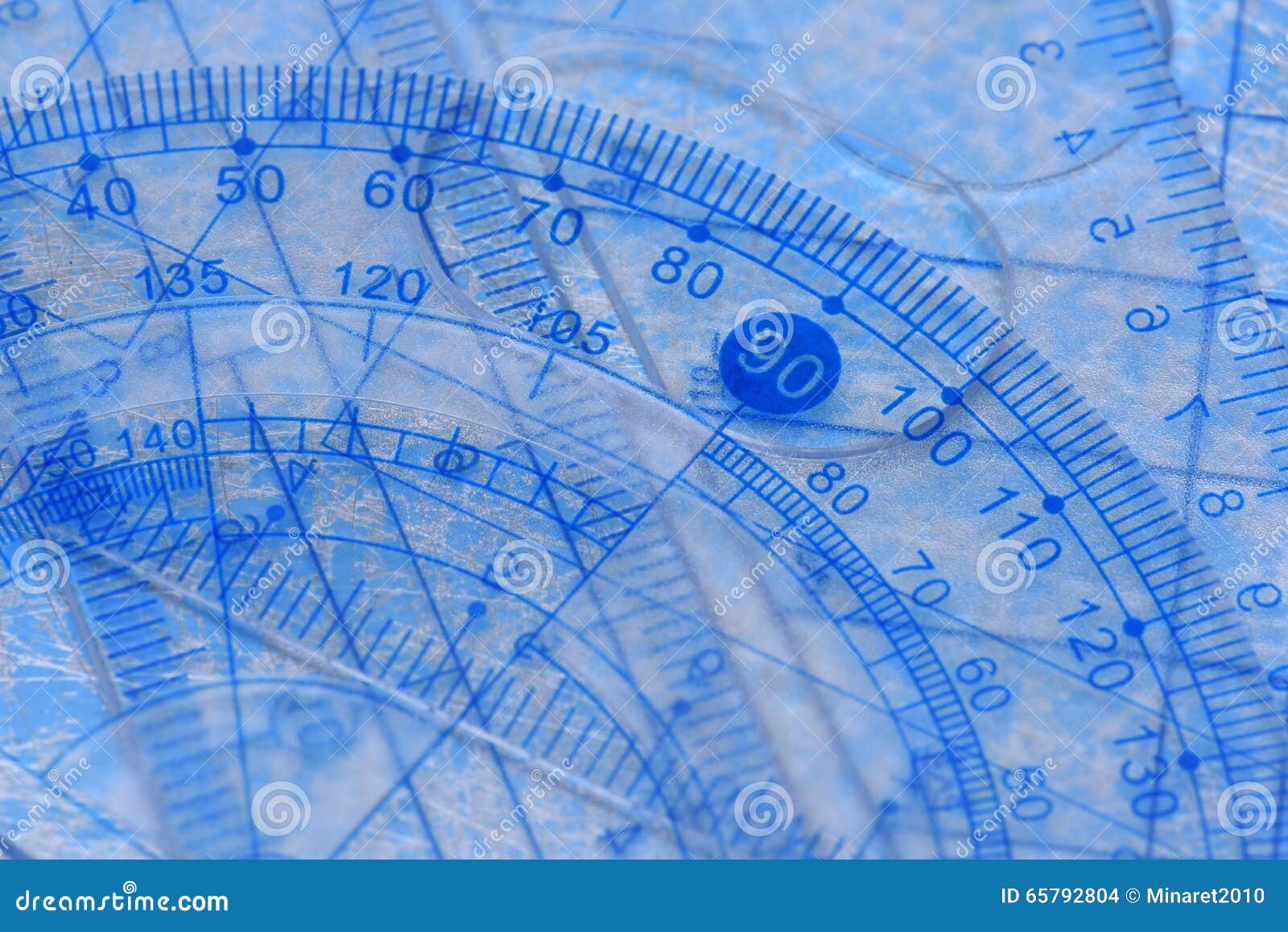 Transparent Protractor, Ruler and Square Stock Photo - Image of ...