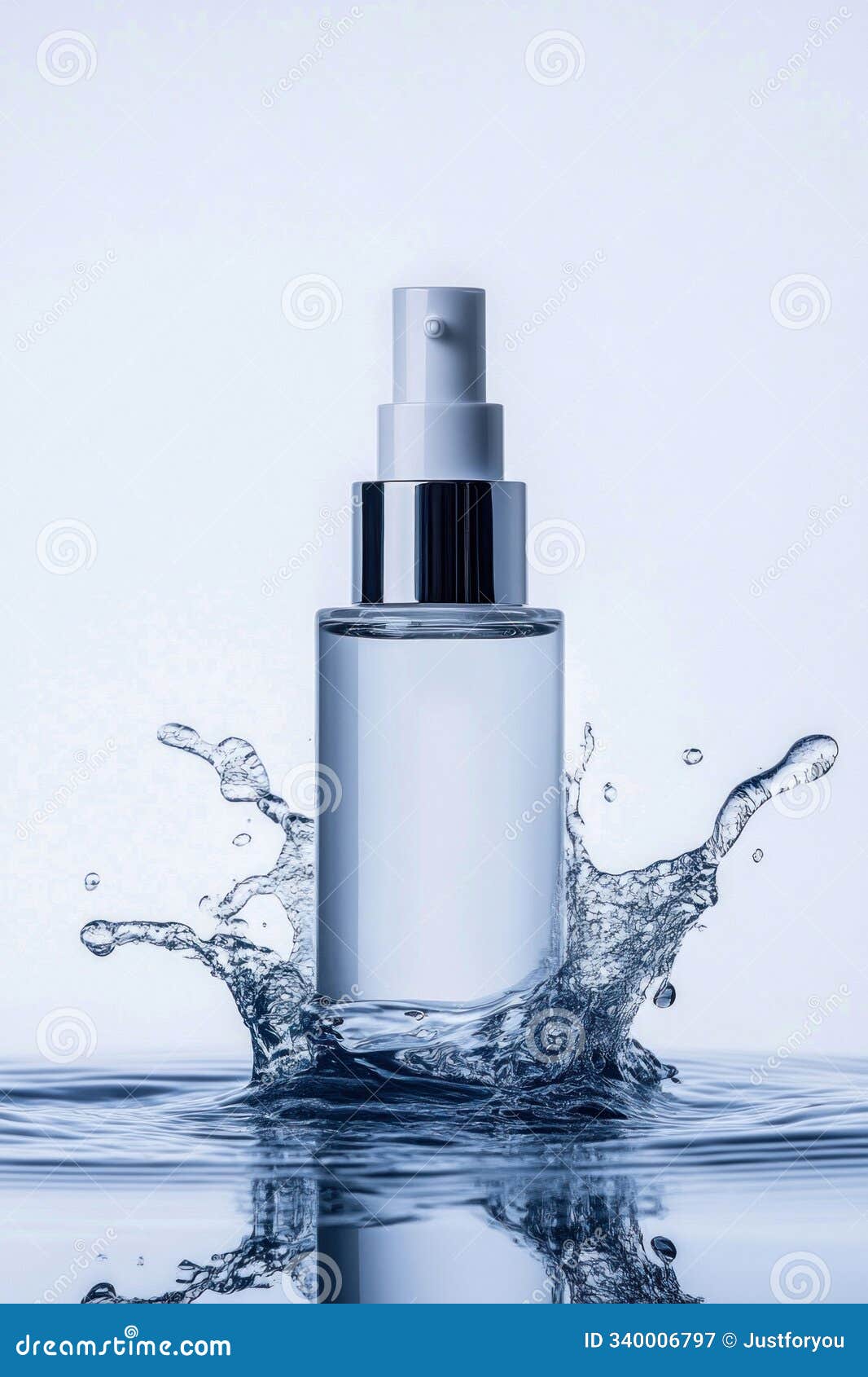 Transparent Pump Bottle with Water Splash Stock Illustration ...