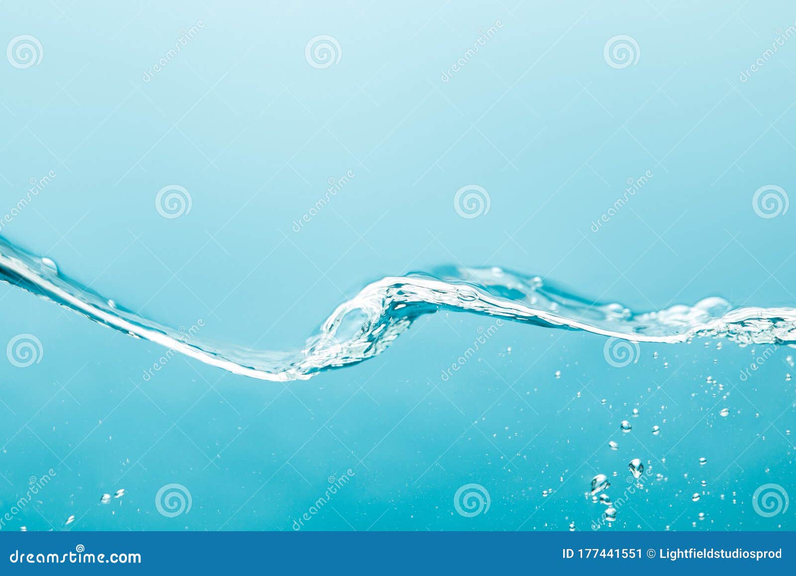 Pure Water Wave with Bubbles on Stock Image - Image of splashing, water ...