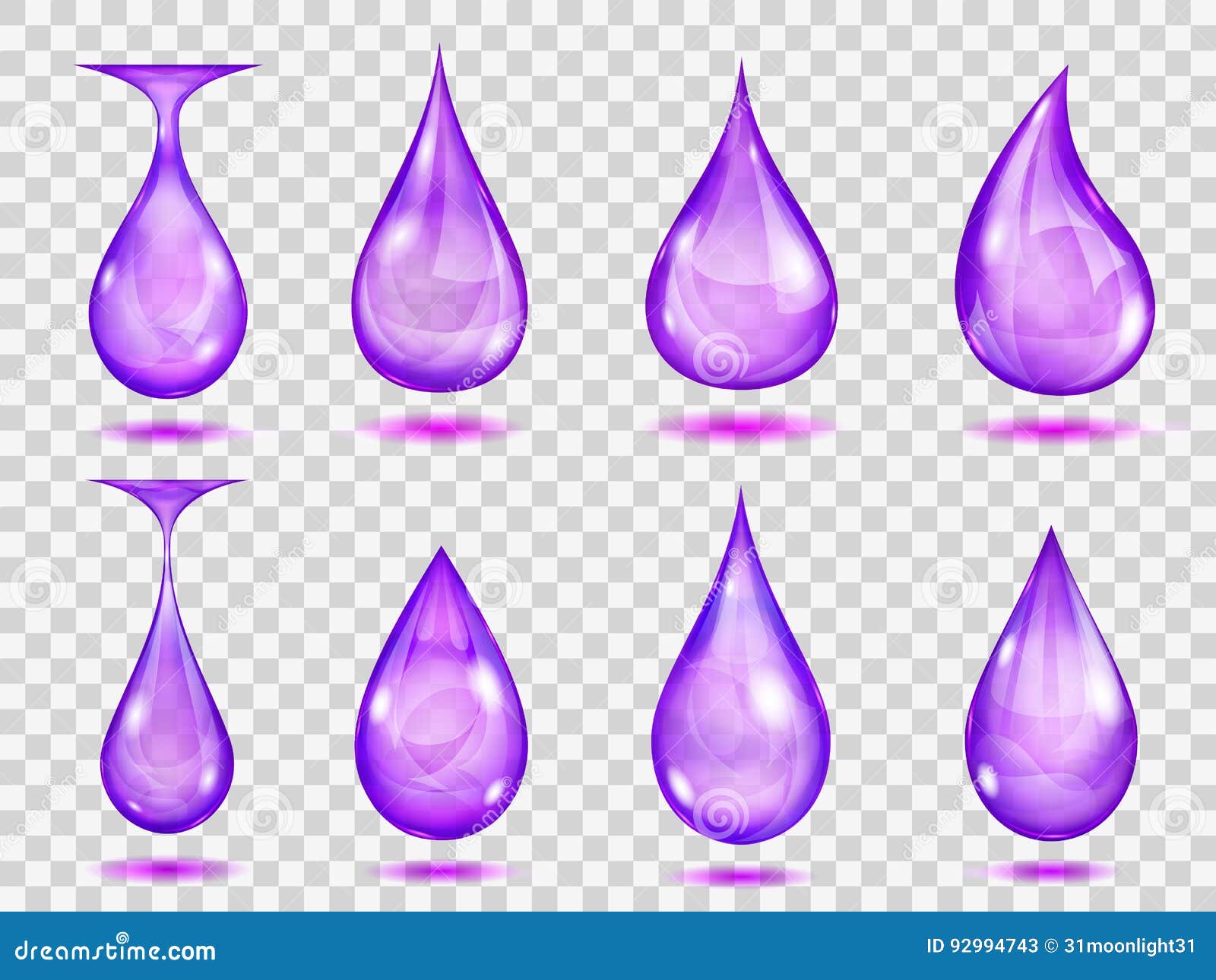 Transparent purple drops stock vector. Illustration of tear - 92994743