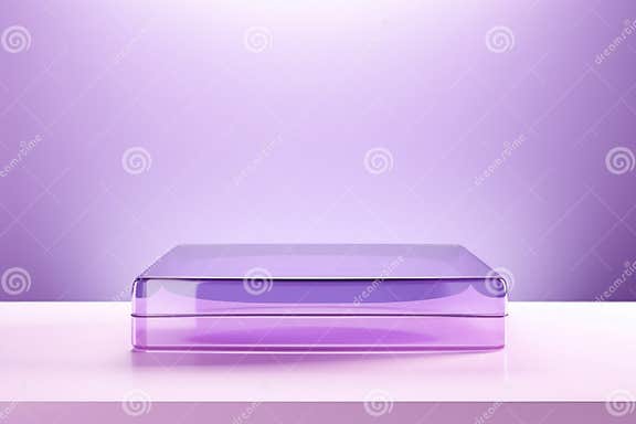 Transparent Purple Rectangular Platform on Violet Background Stock ...