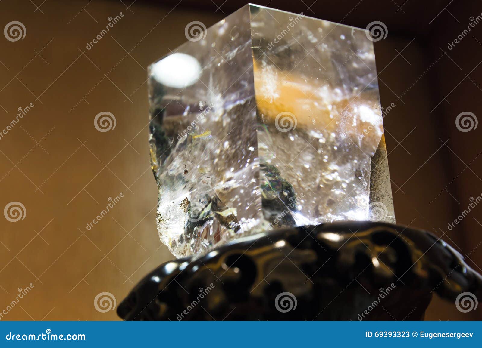 Transparent Quartz Crystal in Cube Shape Stock Image - Image of bright ...