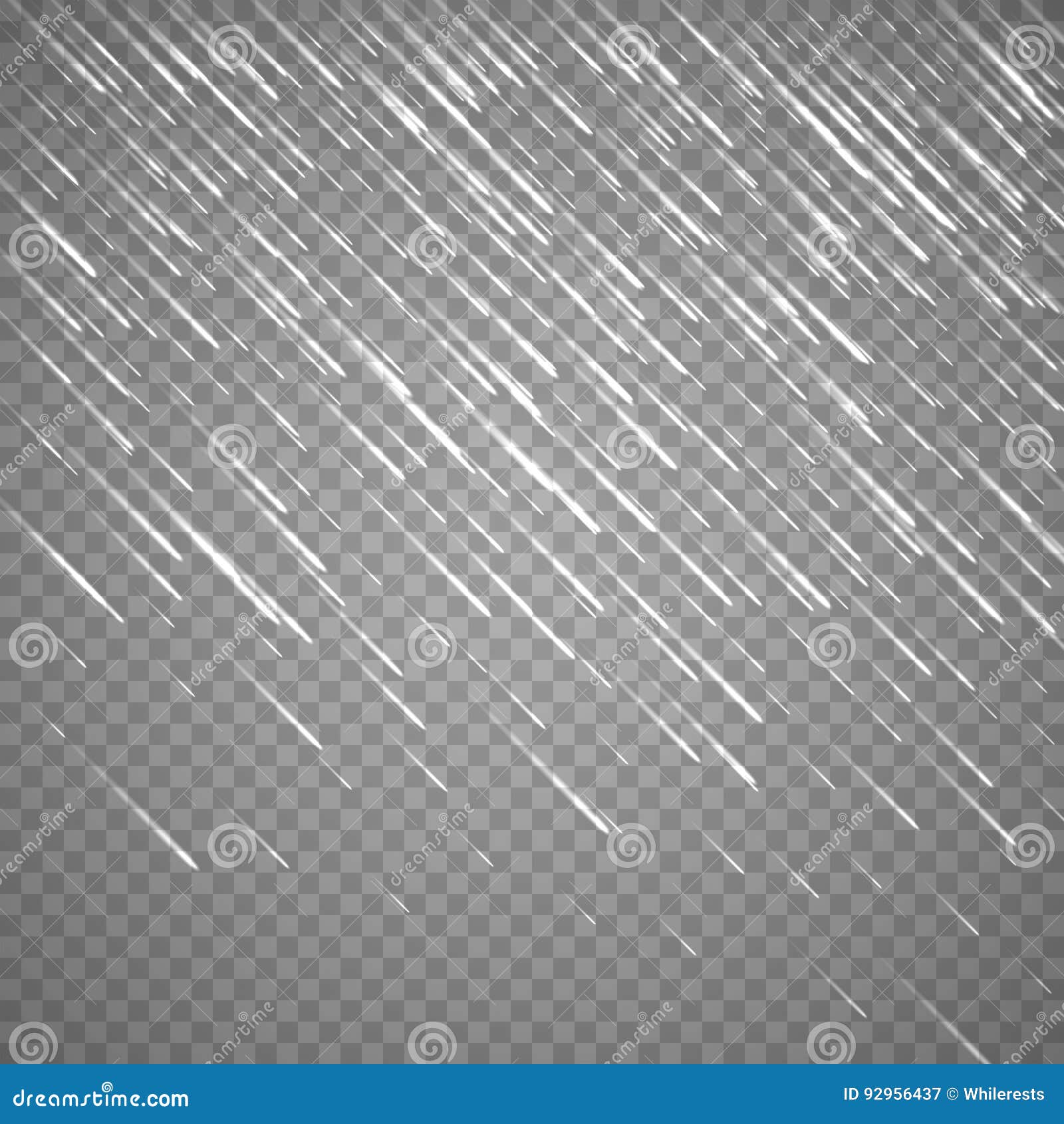 Transparent Rain Image. Vector Rainy Cloudy Background Stock Vector ...