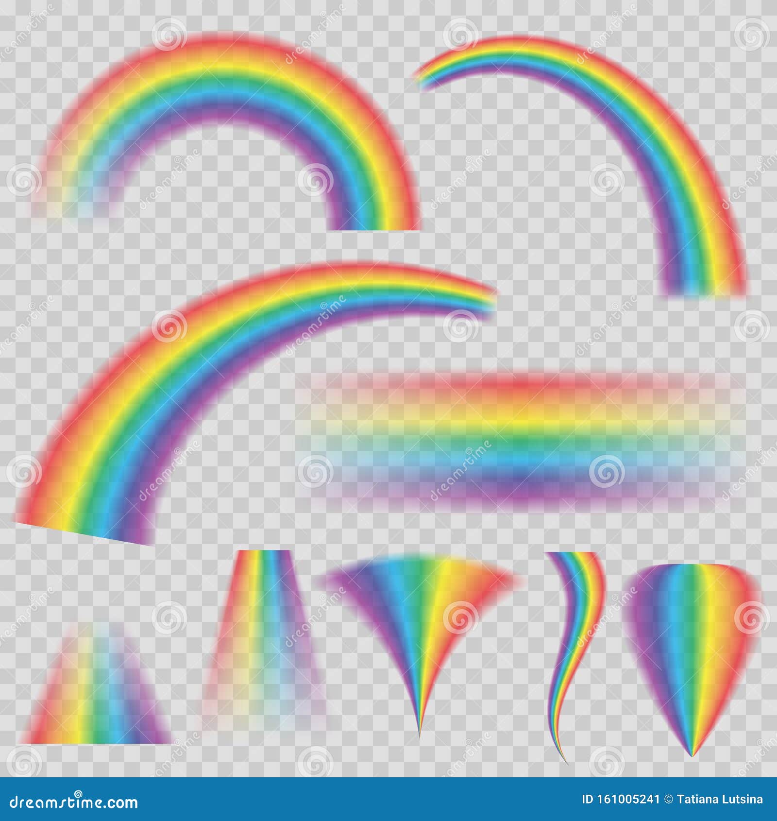 Transparent Rainbows in Different Shapes. Stock Vector - Illustration ...