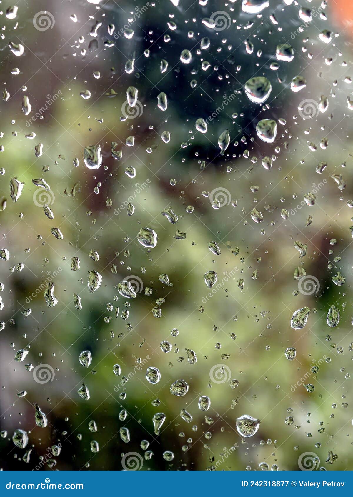 Raindrops on the Window Pane in Autumn Stock Image - Image of rainy ...
