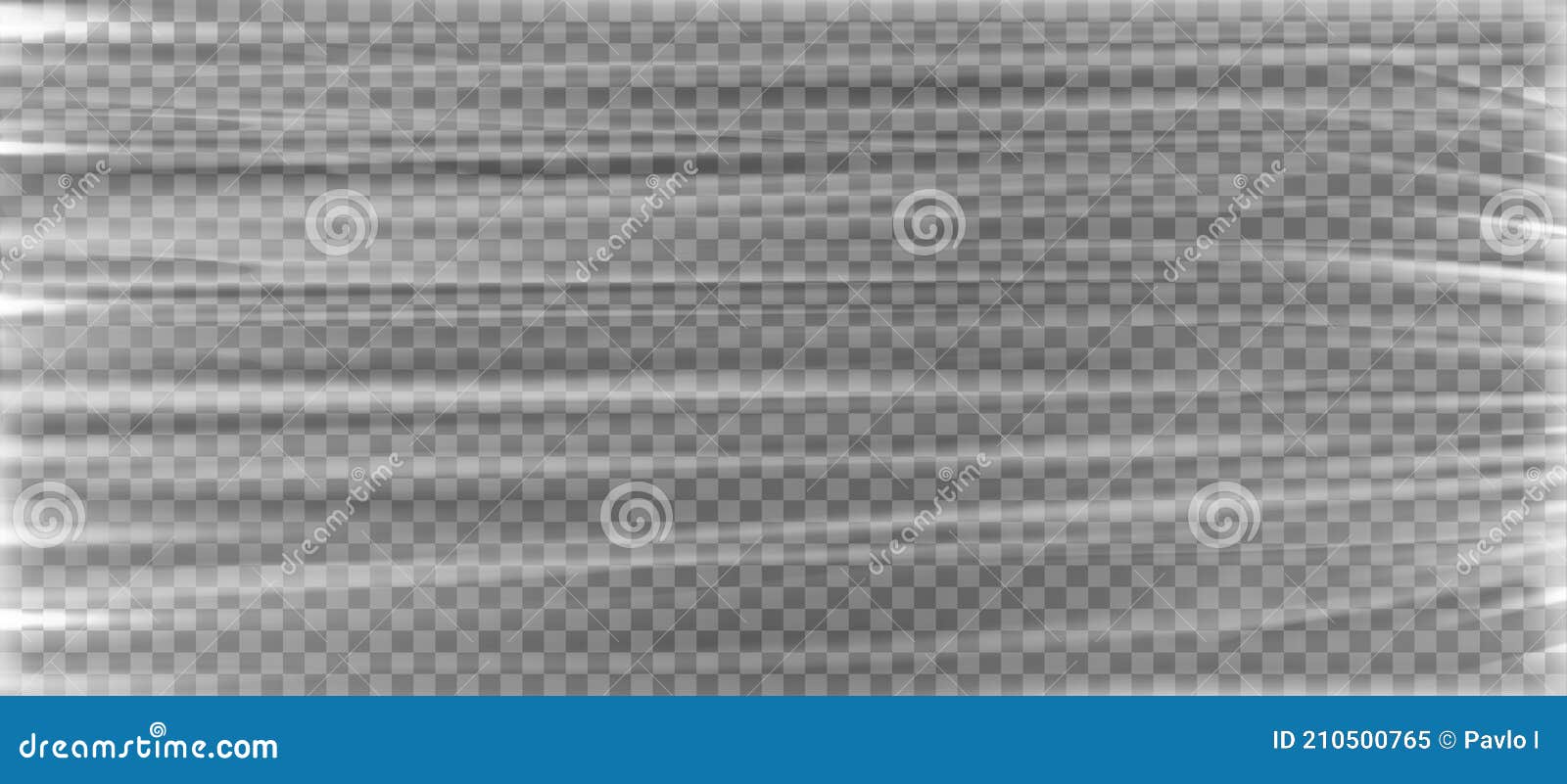 Transparent Realistic Stretched White Plastic Warp. Polyethylene ...