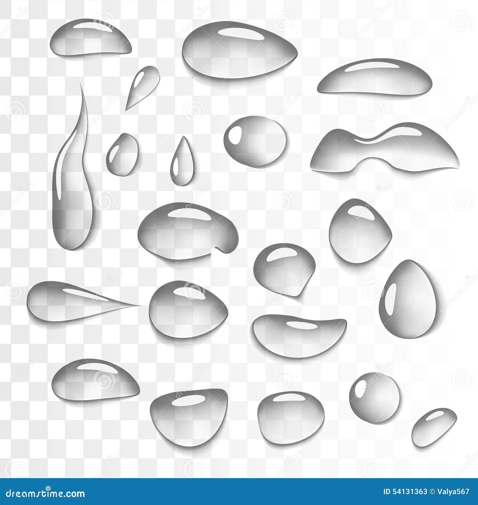 Transparent Realistic Water Drops Set Stock Vector - Illustration of ...