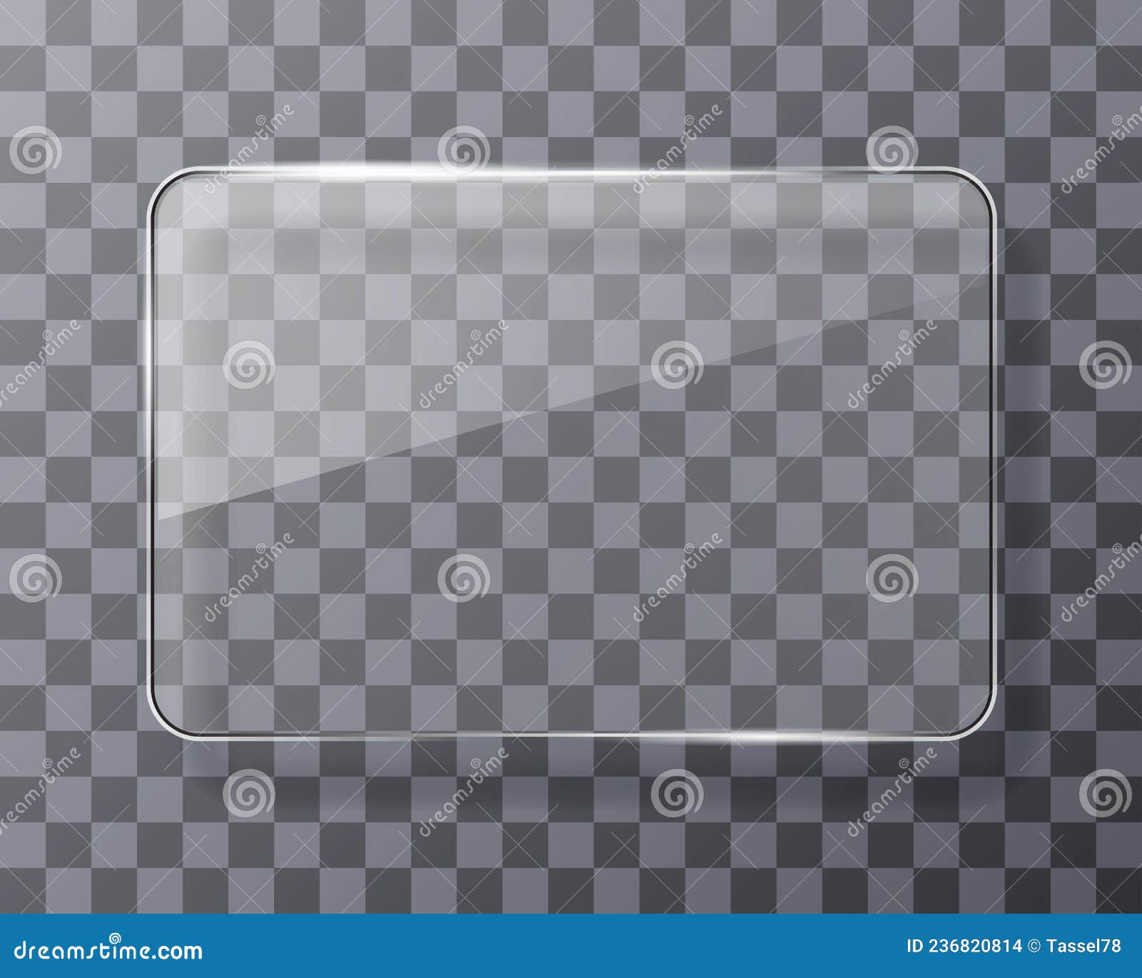 Transparent Rectangle. Glass Plate Mock Up. Vector Illustration Stock ...