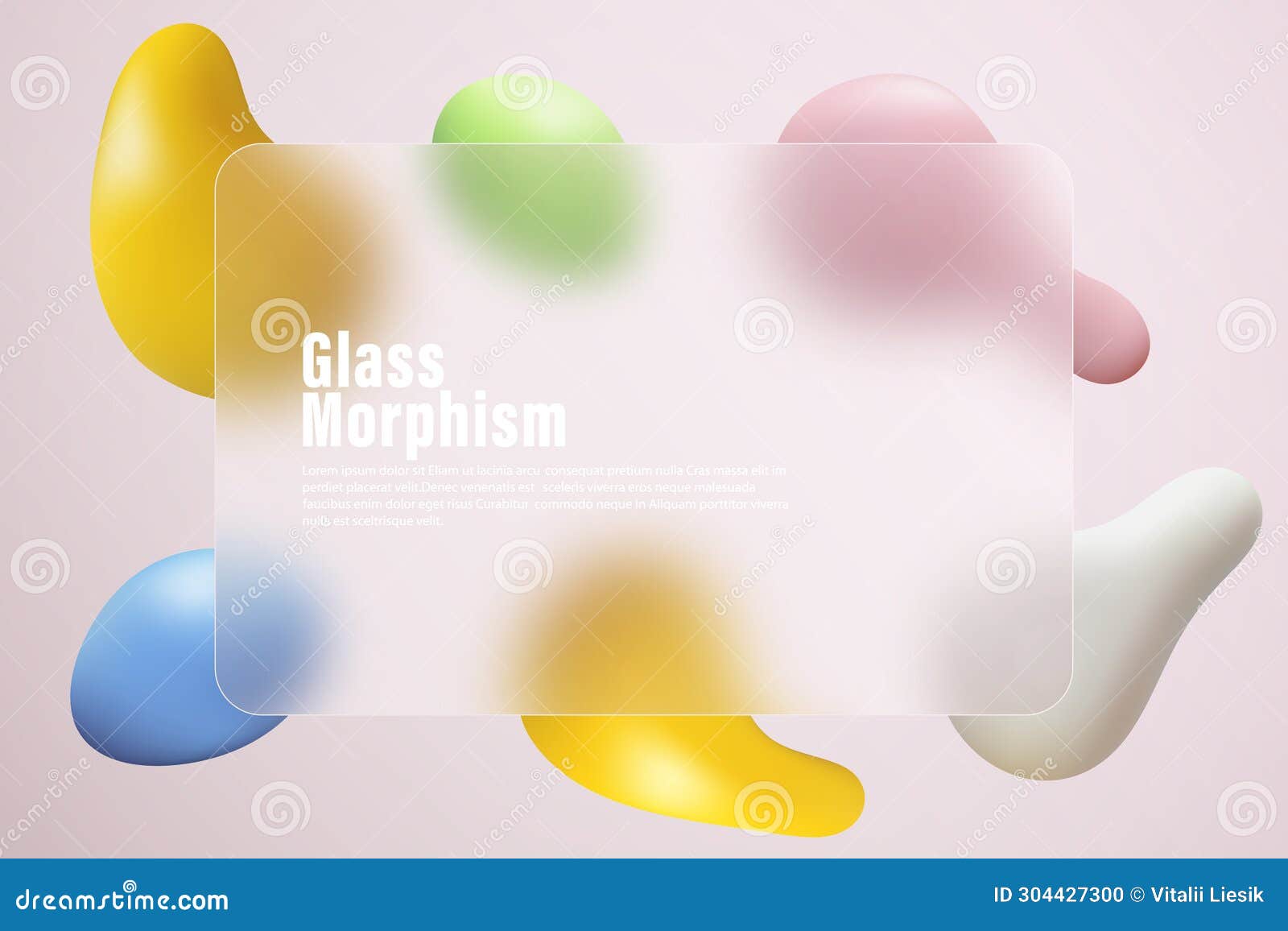Transparent Rectangular Frame in Glass Morphism Style. Illustration ...