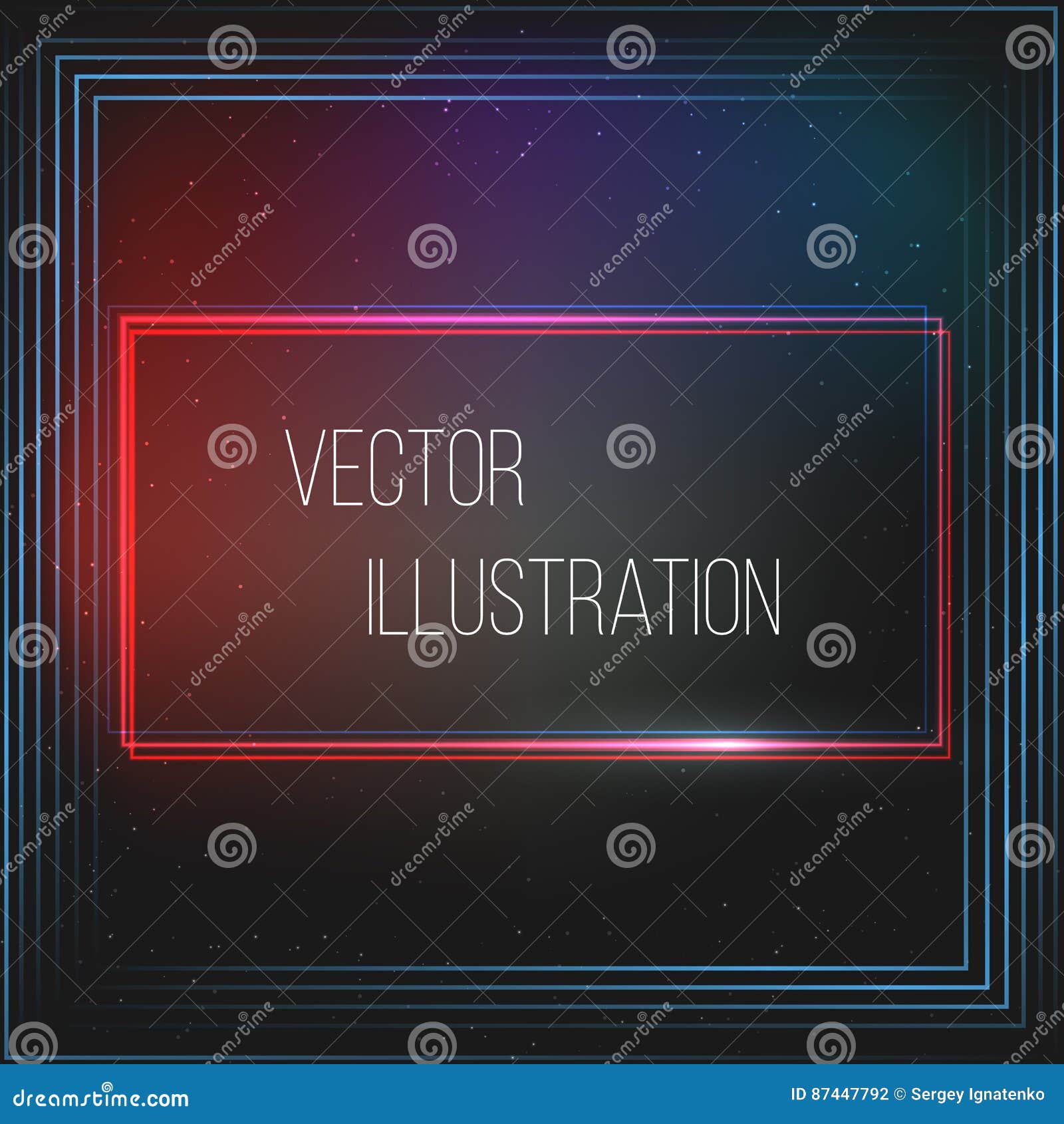 Transparent Red, Blue, Black, Rectangular Banner. Abstract Glowing ...