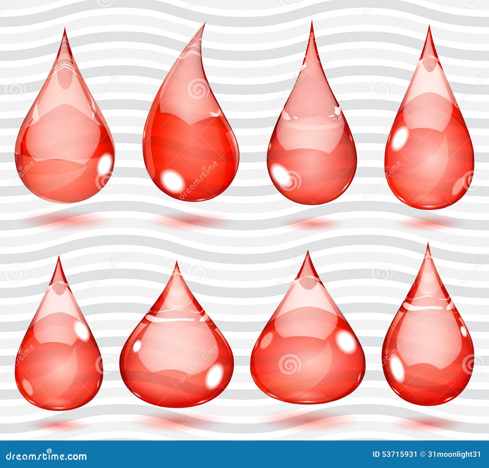 Transparent red drops stock vector. Illustration of nature - 53715931