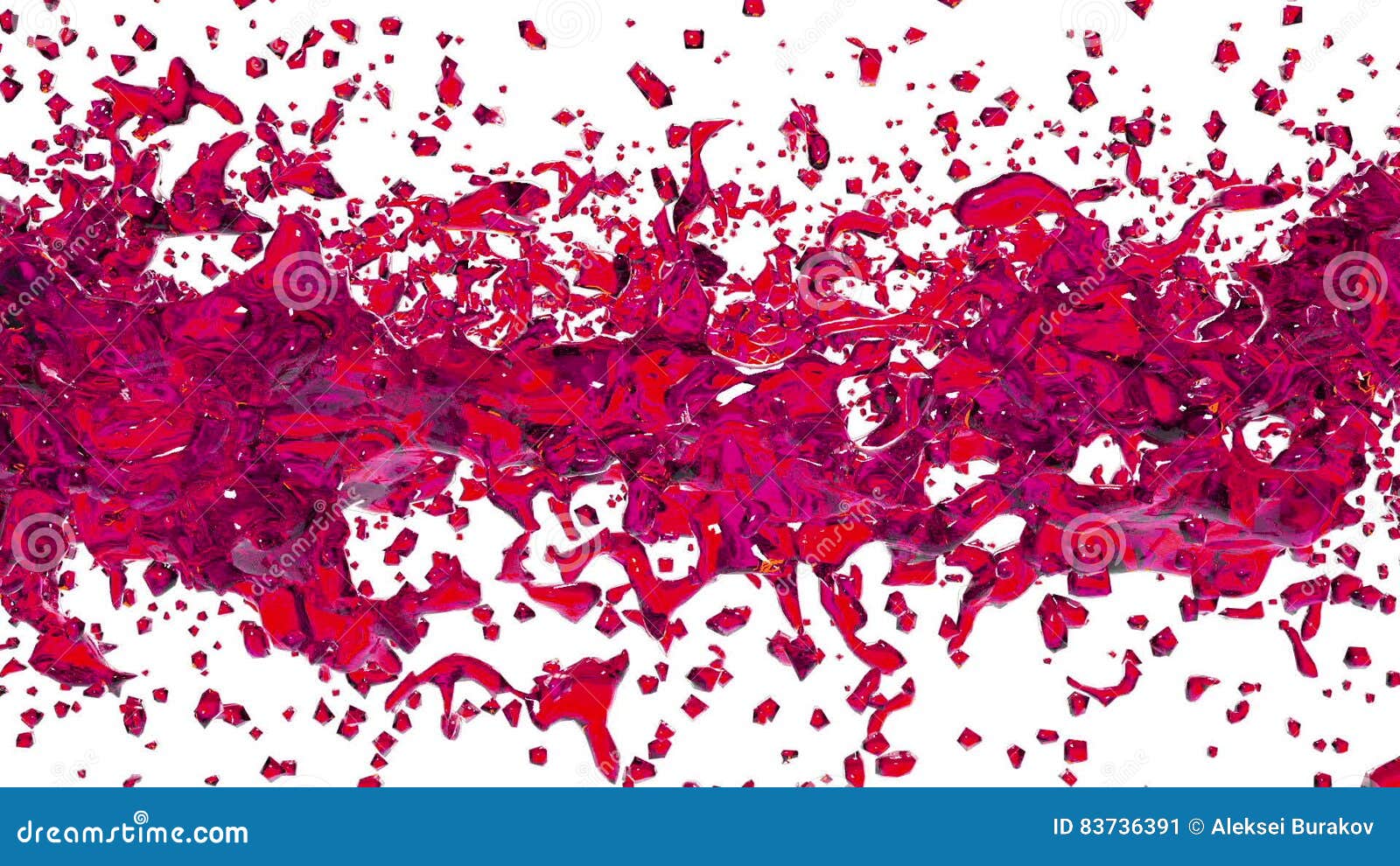 Transparent Red Paint Forming a Circle on Clear White Background. Alpha ...