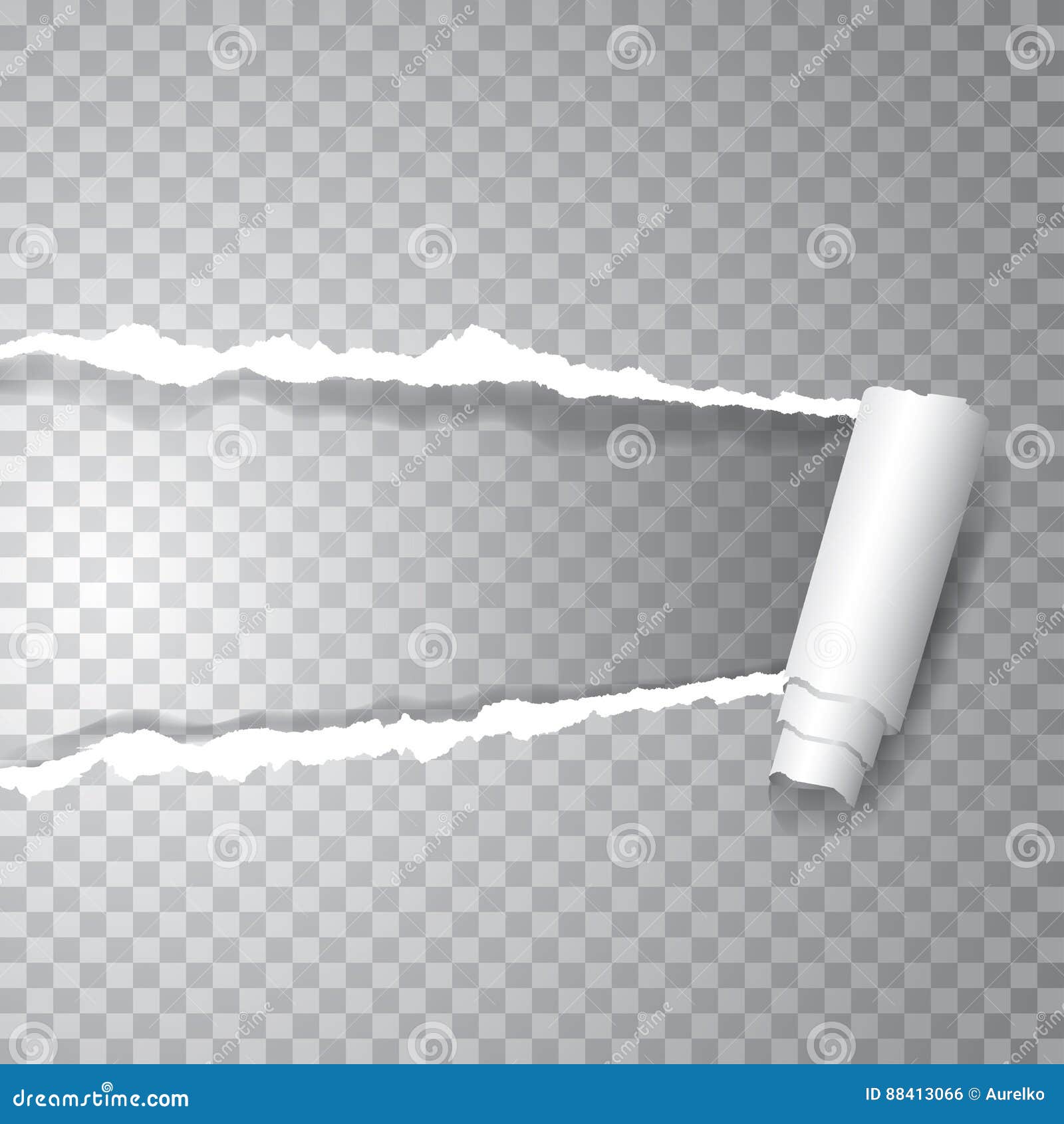Transparent Ripped Paper Roll Stock Vector - Illustration of gray ...