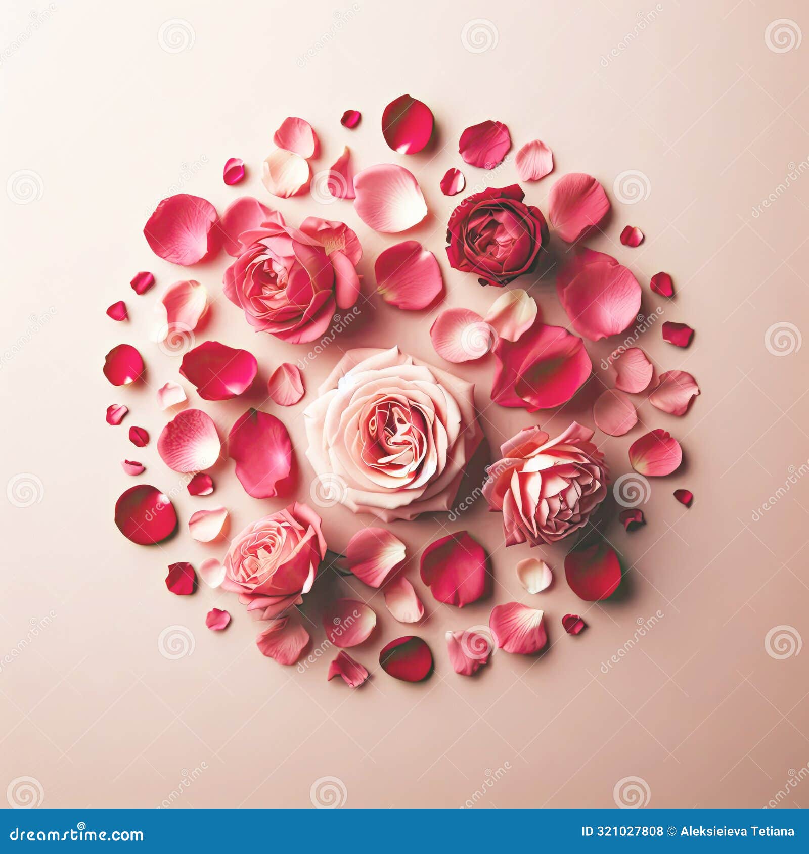 Transparent Rose Petals on a Pink Background. Festive Background for ...