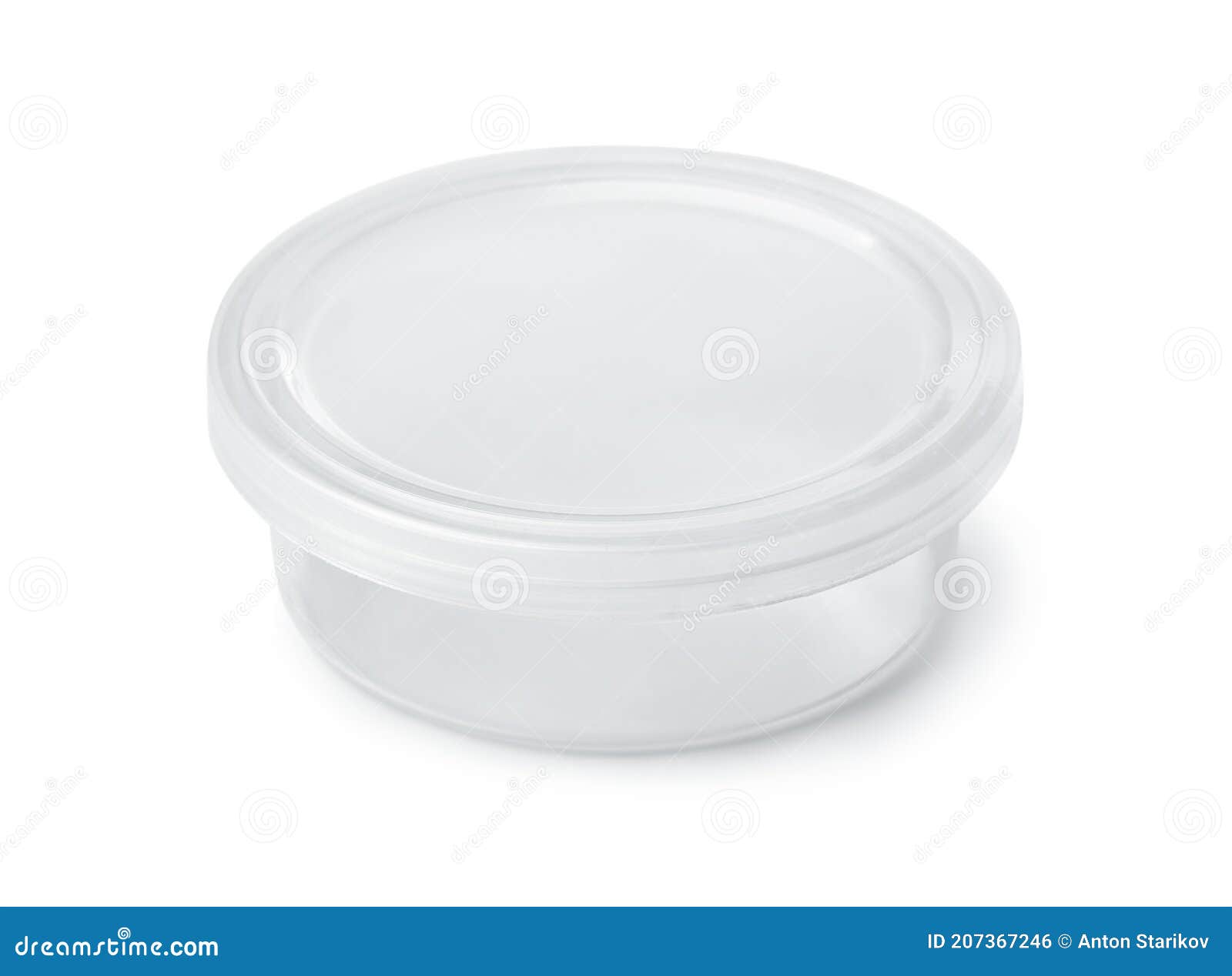 Transparent Round Plastic Container Stock Photo - Image of mock, blank ...