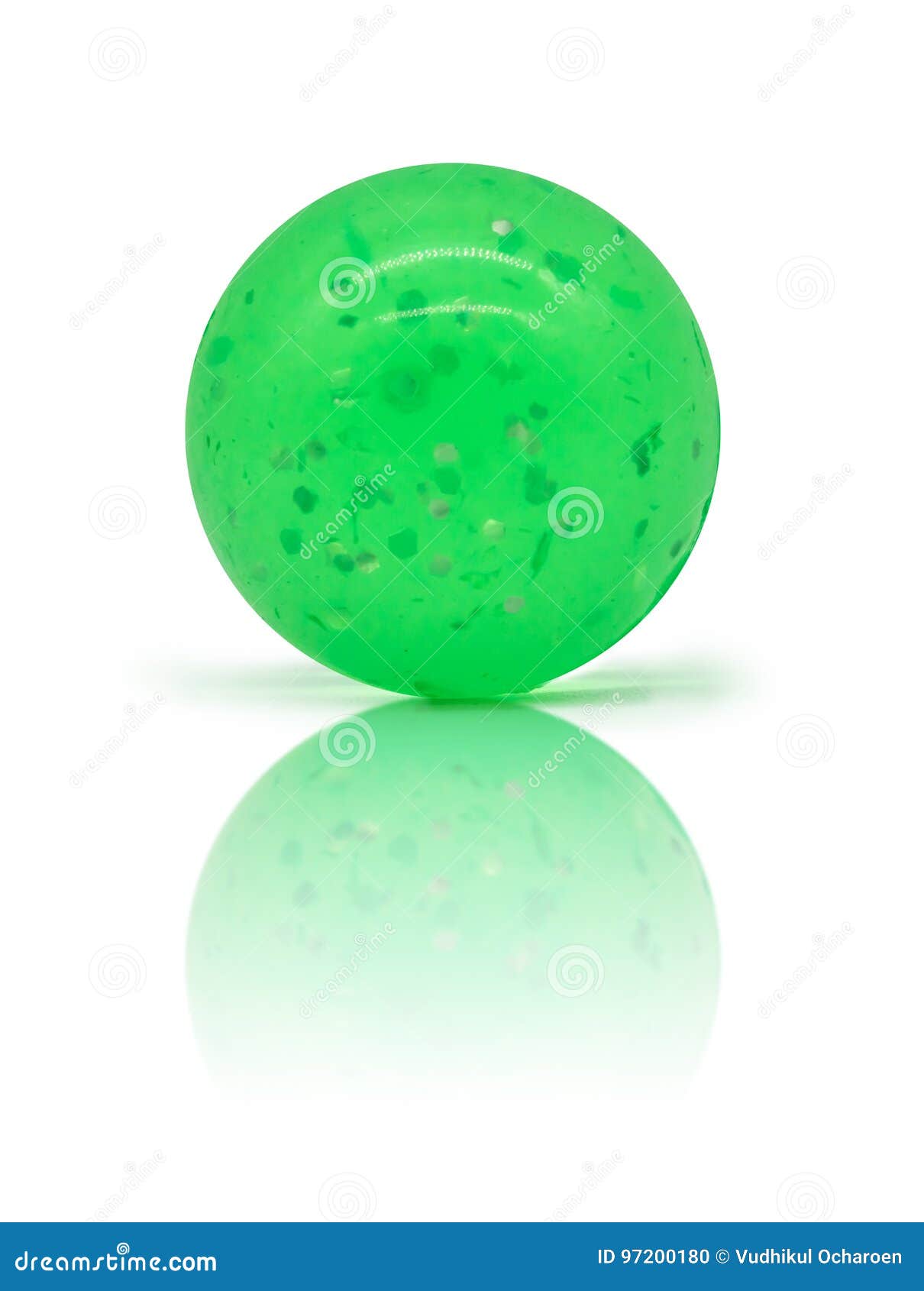 Transparent Rubber Ball with Small Pieces of Paper Inside Isolated on ...
