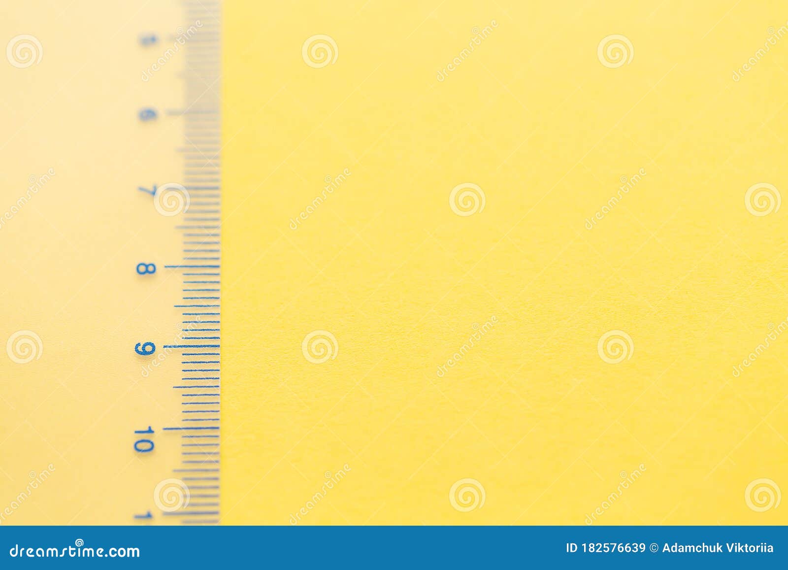 Transparent Ruler with Numbers on the Yellow Background. Measure ...