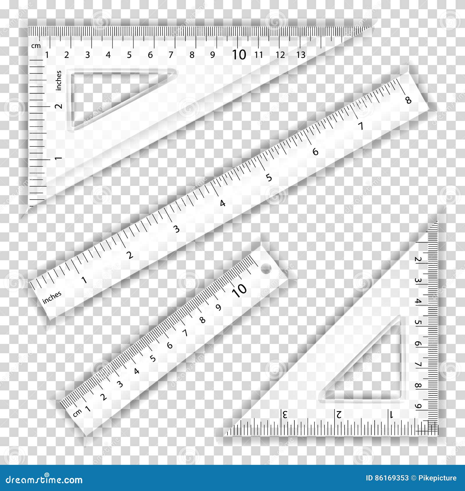Transparent Ruler - Realistic Ruler Scale - Vector Illustration ...