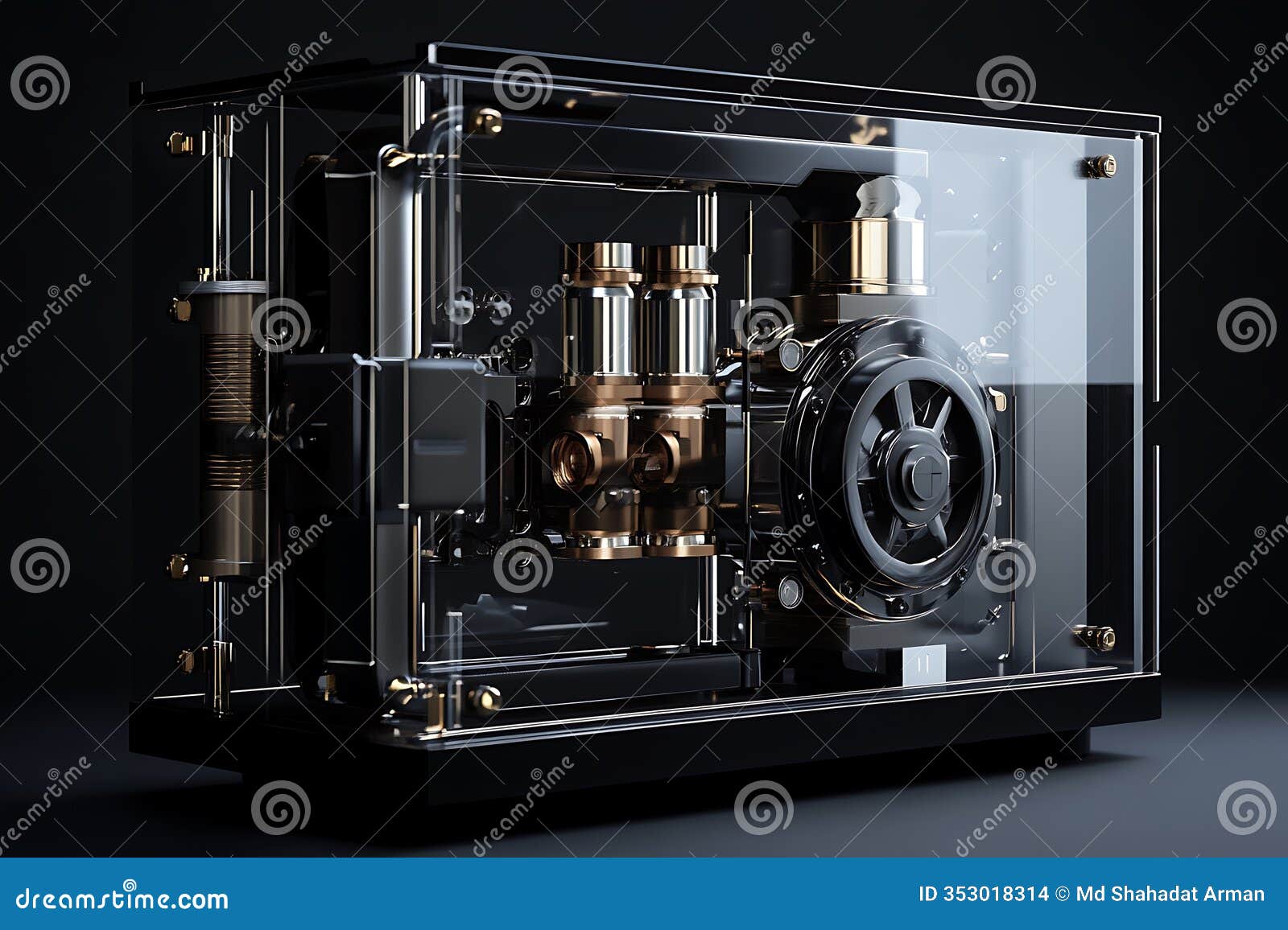 Transparent Safe Box Showcasing Intricate Inner Mechanism Stock ...