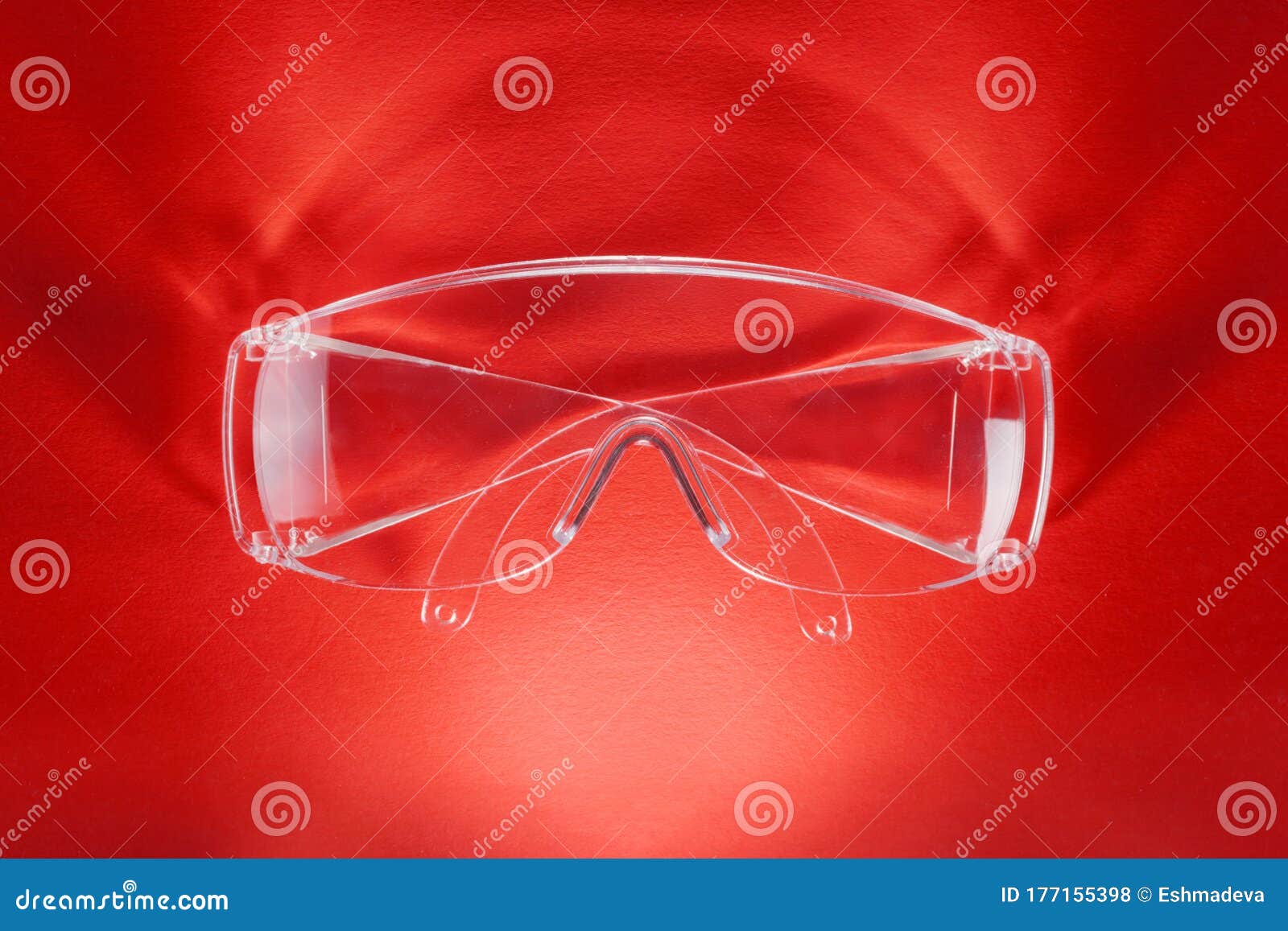 Transparent Safety Glasses on Red Stock Photo - Image of equipment ...