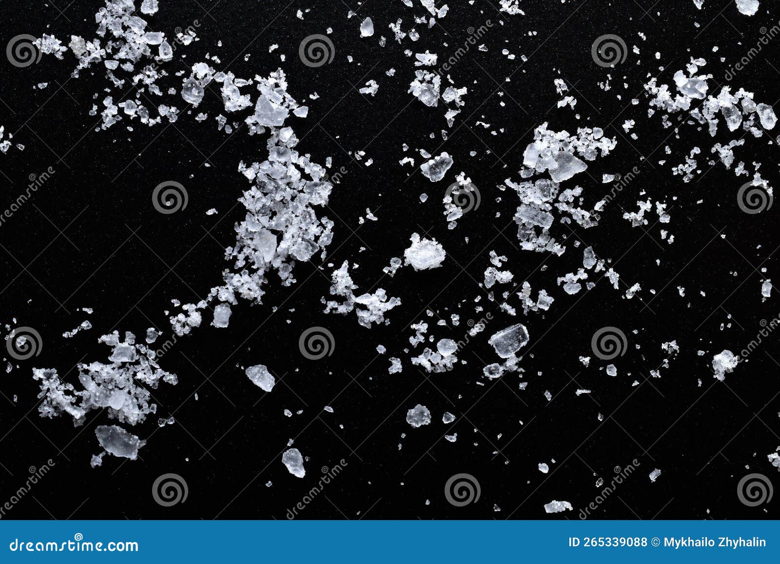 Transparent Salt Crystals on a Black Background. Stock Photo - Image of ...