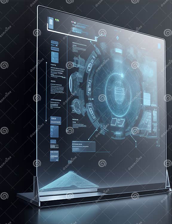 Transparent Screen with AI Technology Information. AI Generated Stock ...