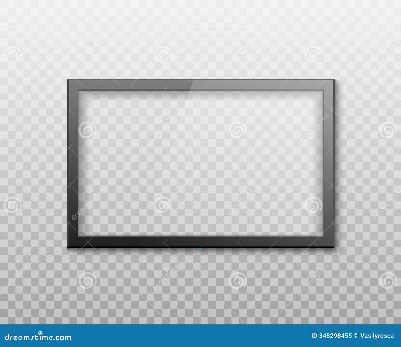 Transparent Screen Frame. Realistic Black Rectangular Frame On A ...