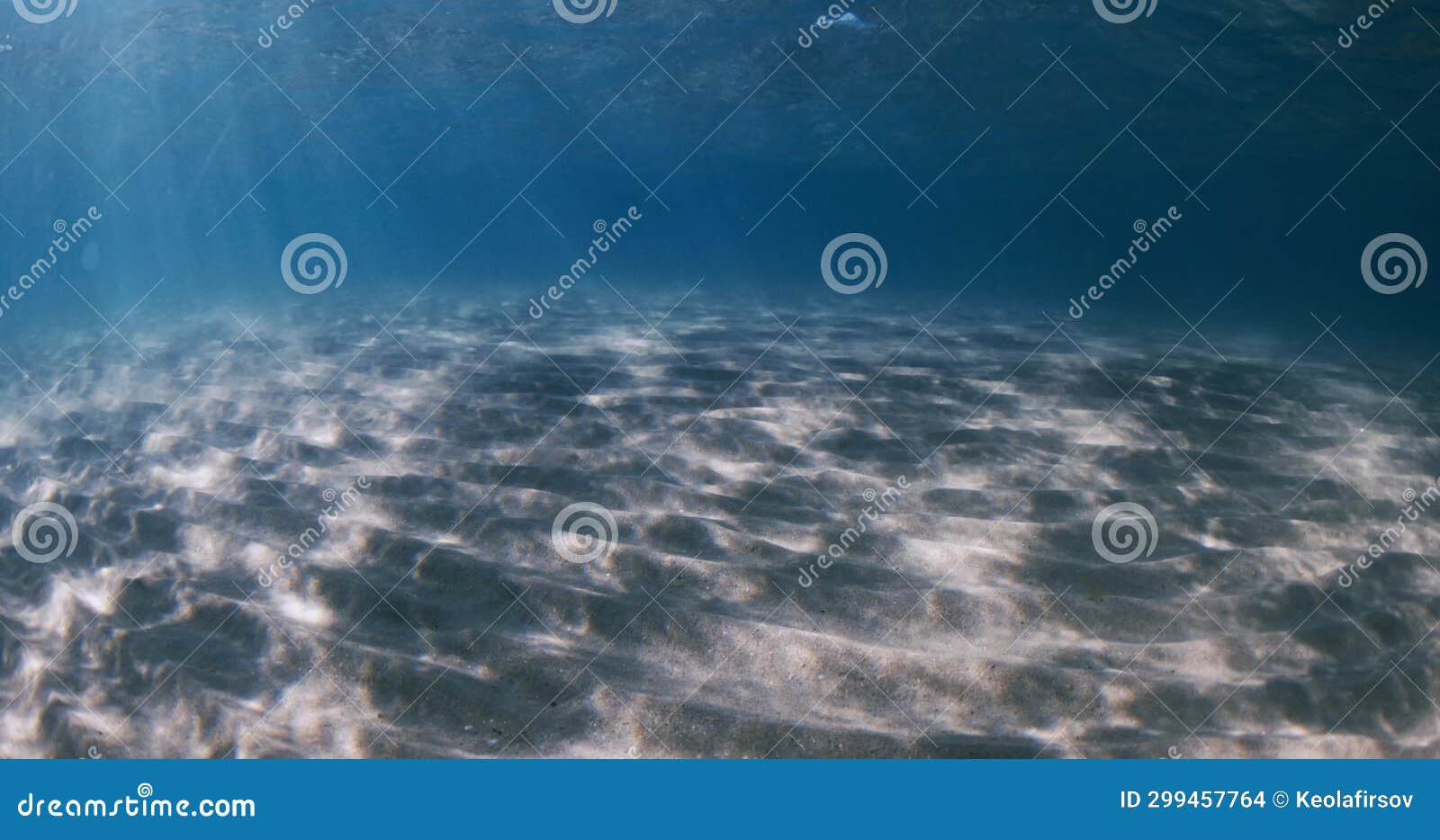Transparent Sea with Sun Rays, Sandy Sea Bottom and Waves Underwater ...