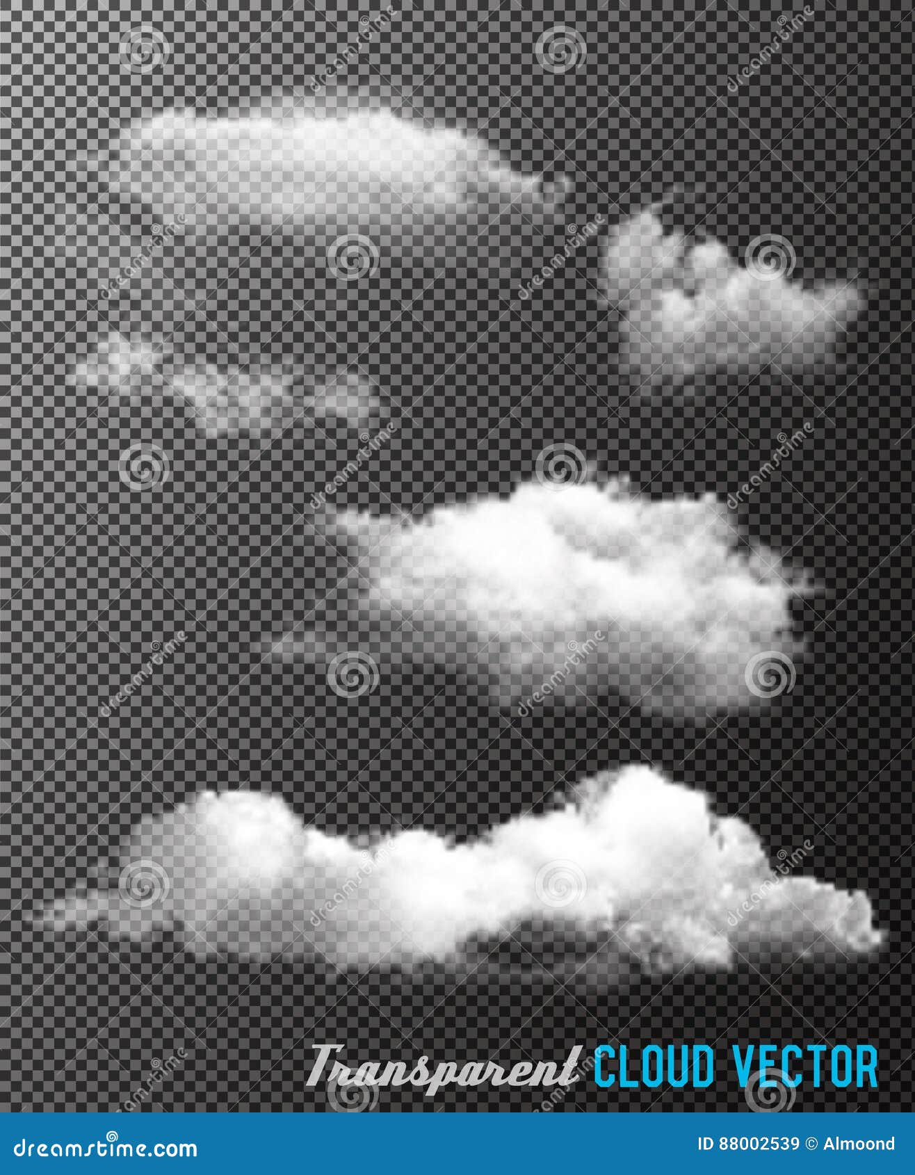 Transparent Set of Cloud Vectors Stock Vector - Illustration of frame ...