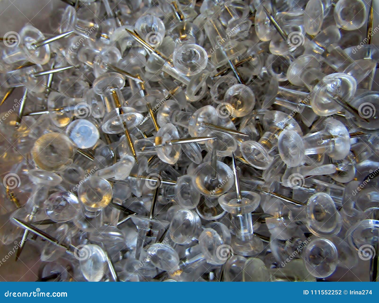 Sharp push pins close up stock photo. Image of pins - 111552252