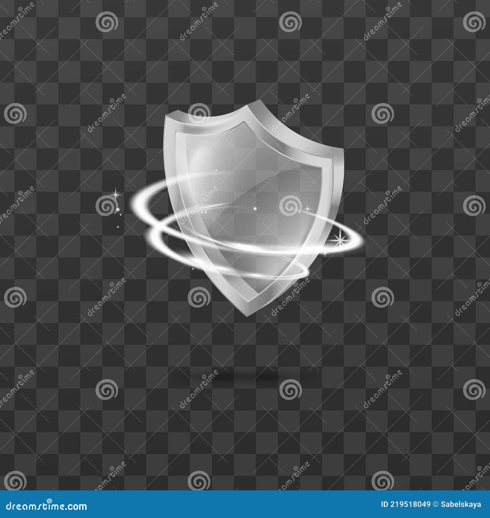 Transparent Shield with Glowing Effect, Realistic Vector Illustration ...