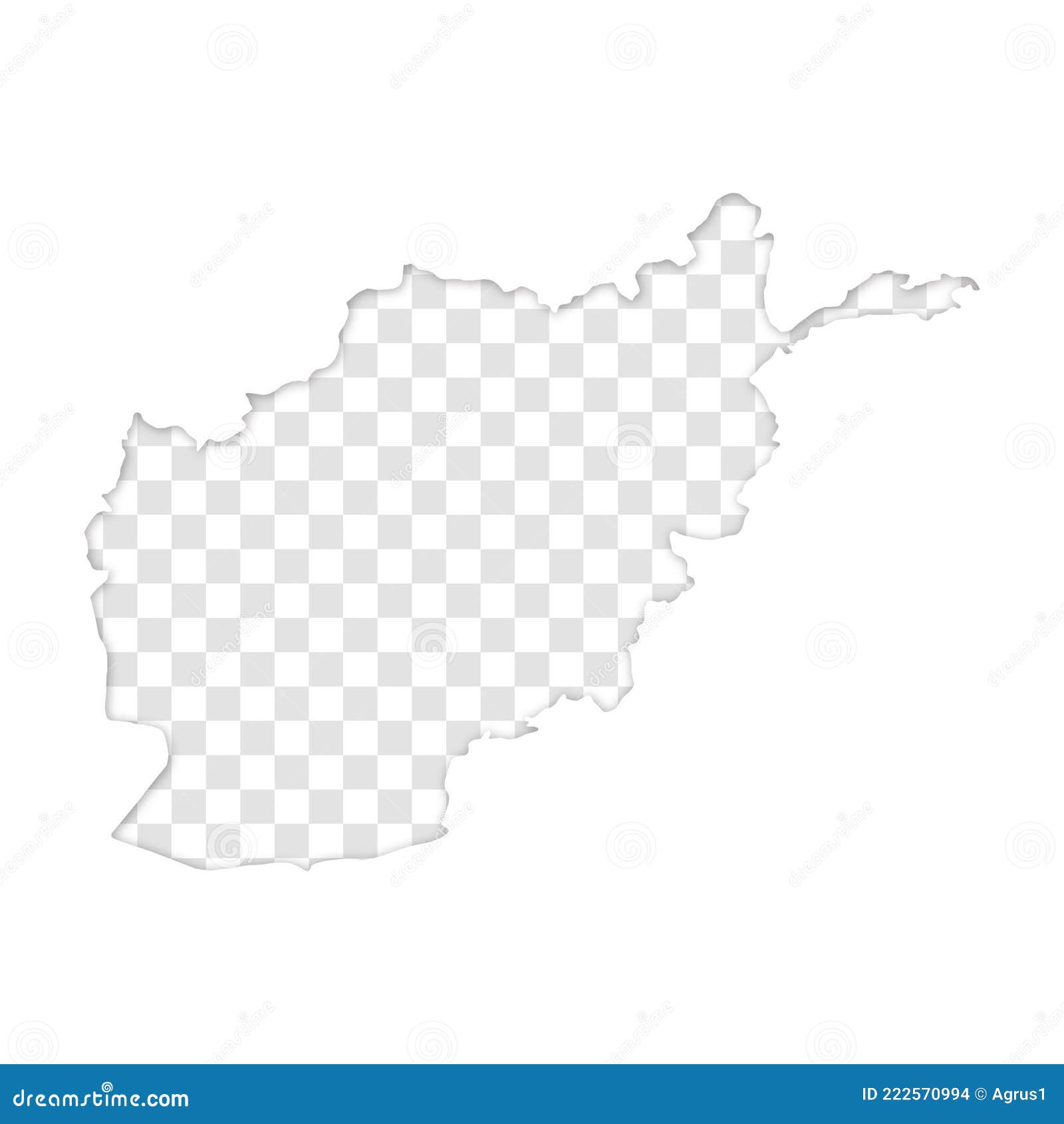 Transparent Silhouette of Afghanistan Map with Shadow Stock Vector ...