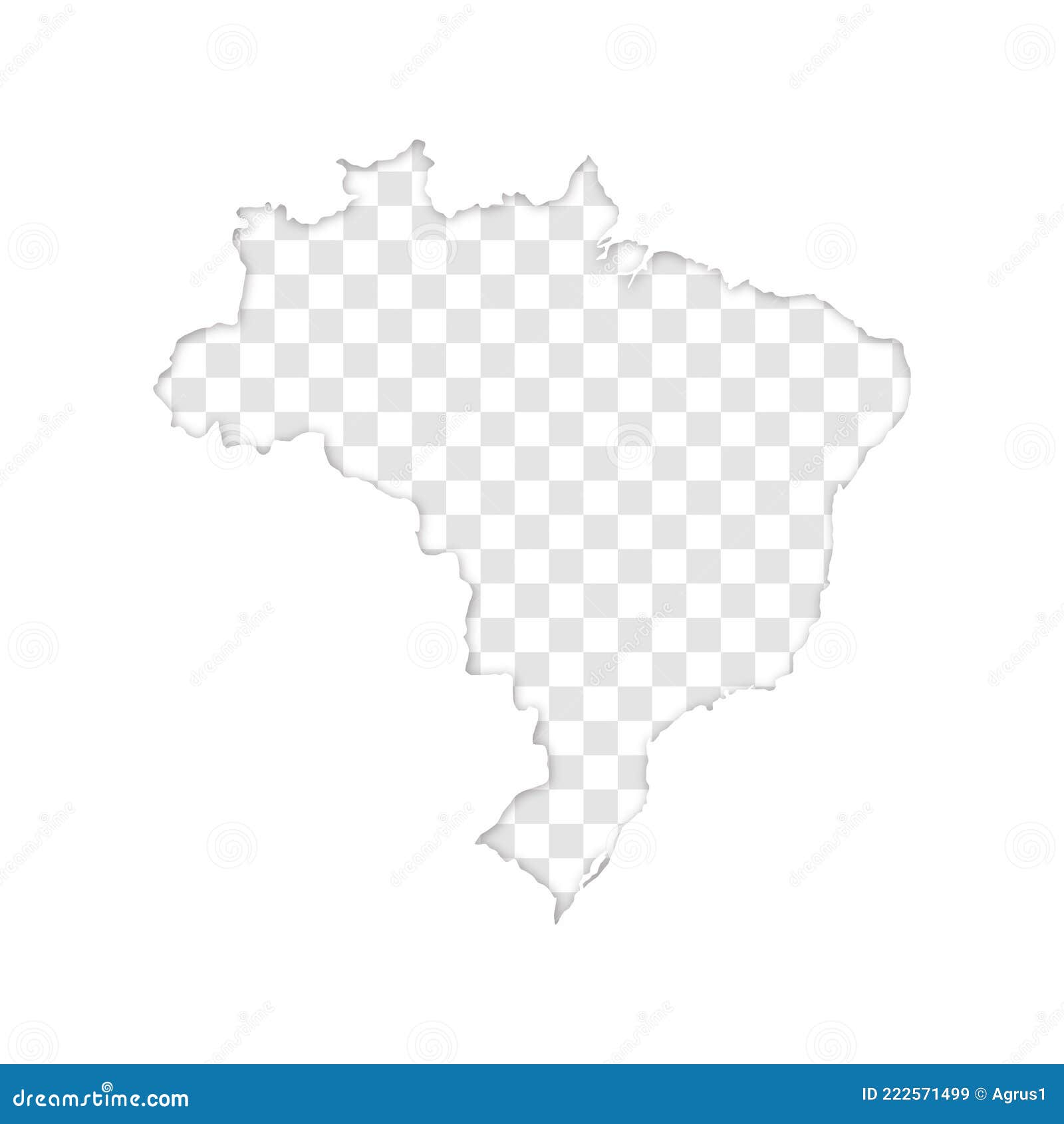 Transparent Silhouette of Brazil Map with Shadow Stock Vector ...